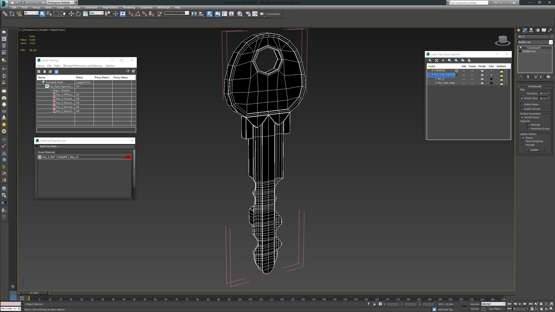 3D Key Type Ingersoll - TurboSquid 2222192