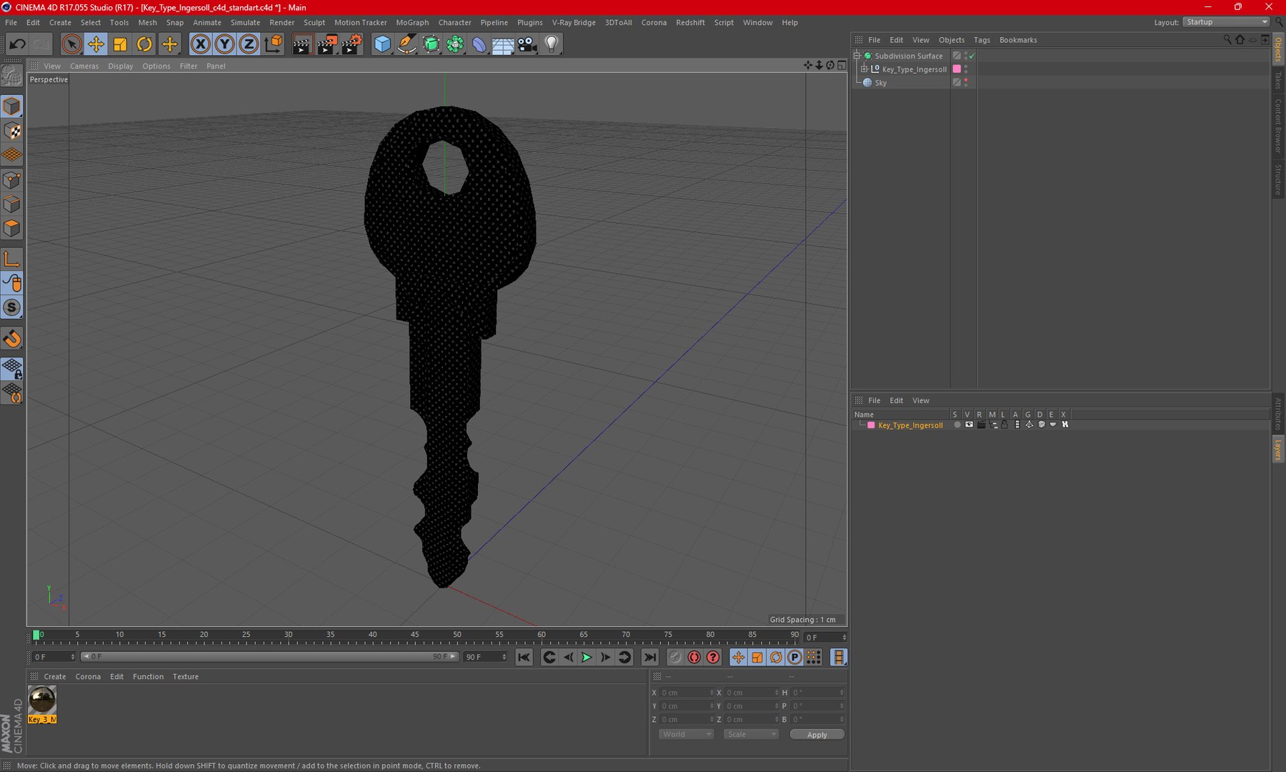 3D Key Type Ingersoll - TurboSquid 2222192
