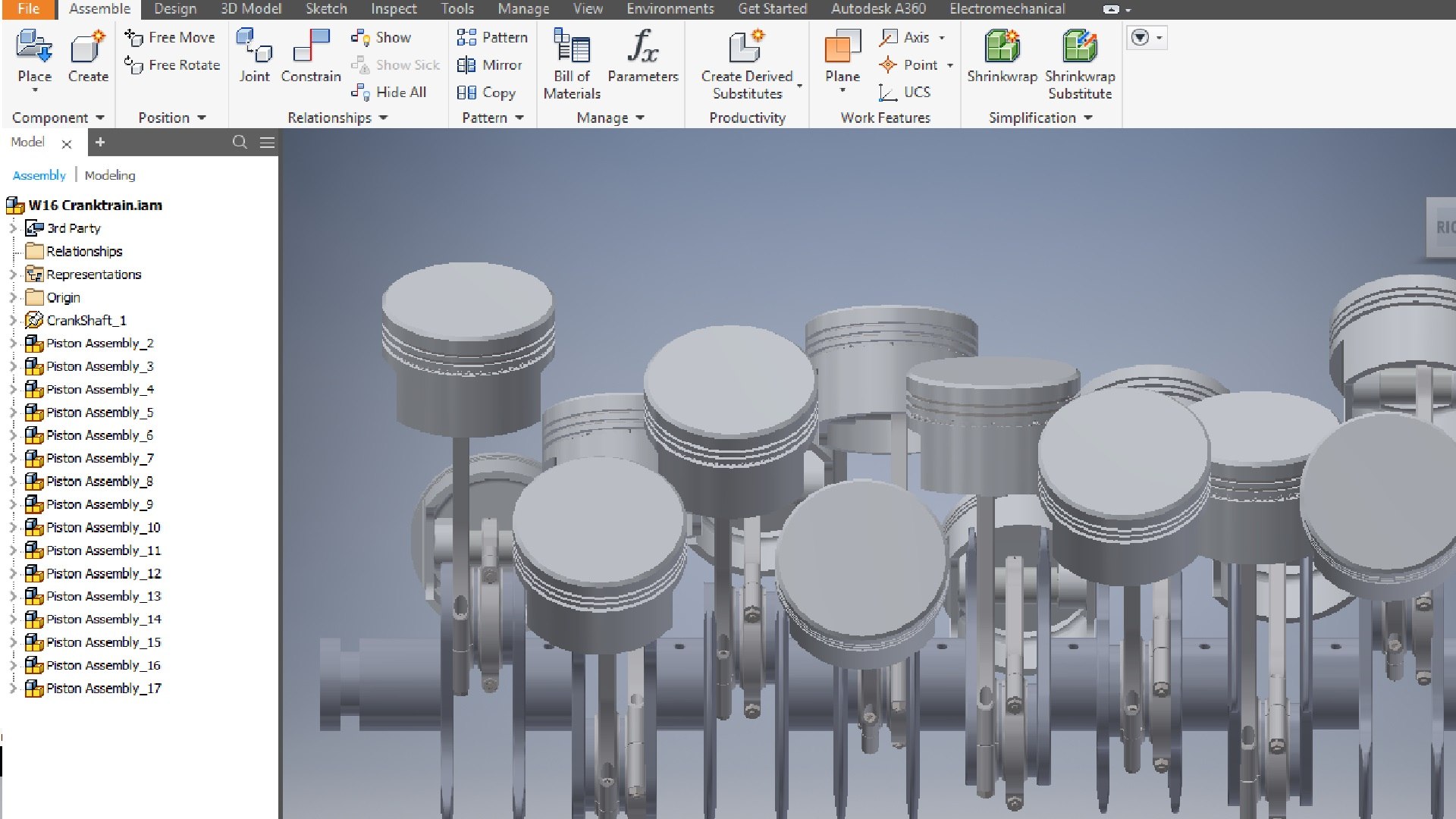 3D W16 Engine Crankshaft Model - TurboSquid 1791138