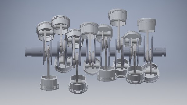 w16エンジンクランクシャフト3Dモデル - TurboSquid 1791138