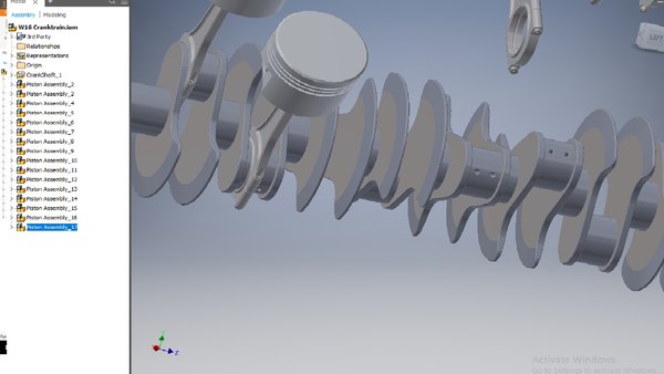 w16エンジンクランクシャフト3Dモデル - TurboSquid 1791138