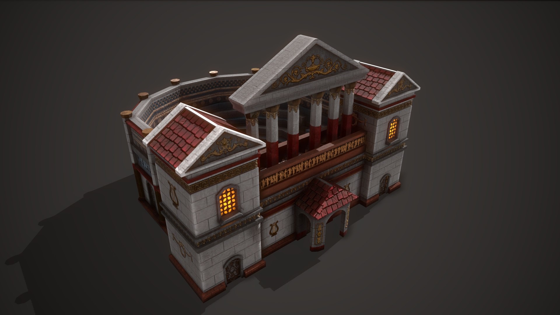 Ancient odeum 3D model - TurboSquid 1650398