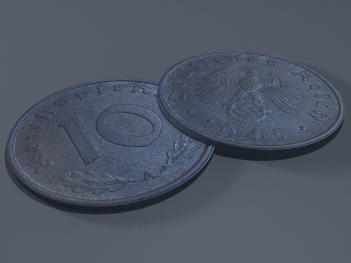 3d model reichspfennigs coins