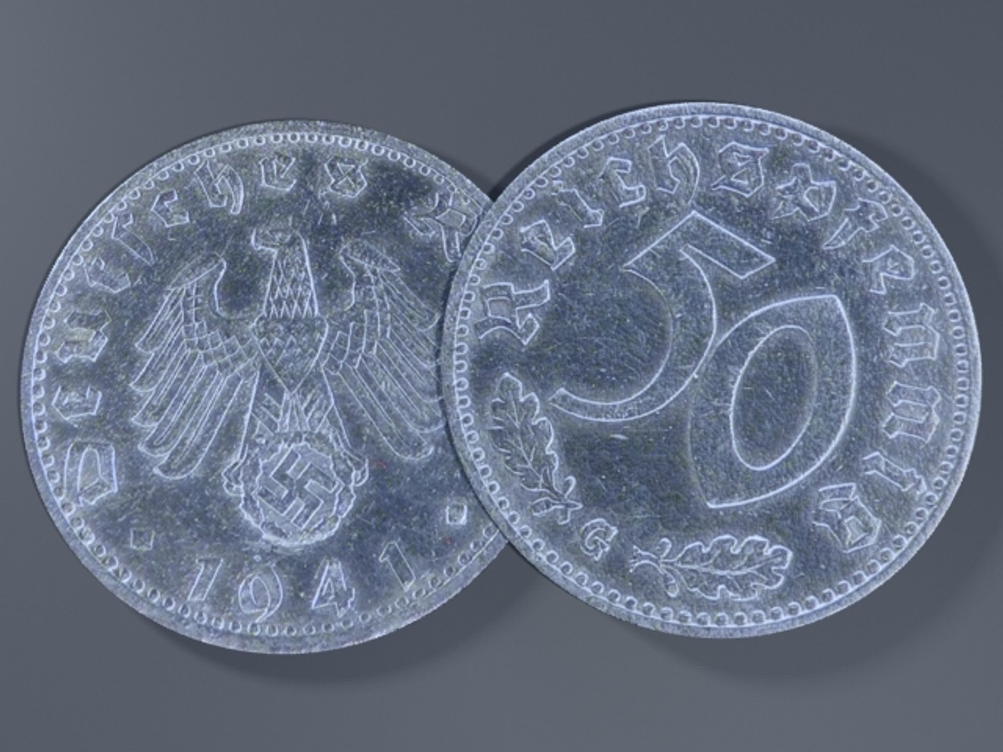 3d model reichspfennigs coins
