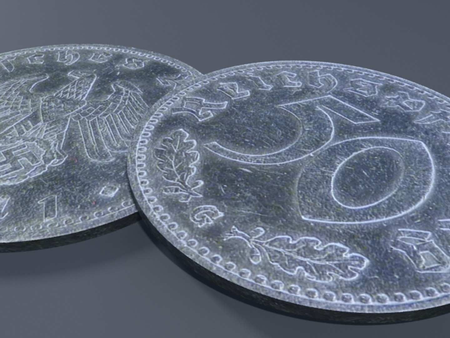 3d model reichspfennigs coins