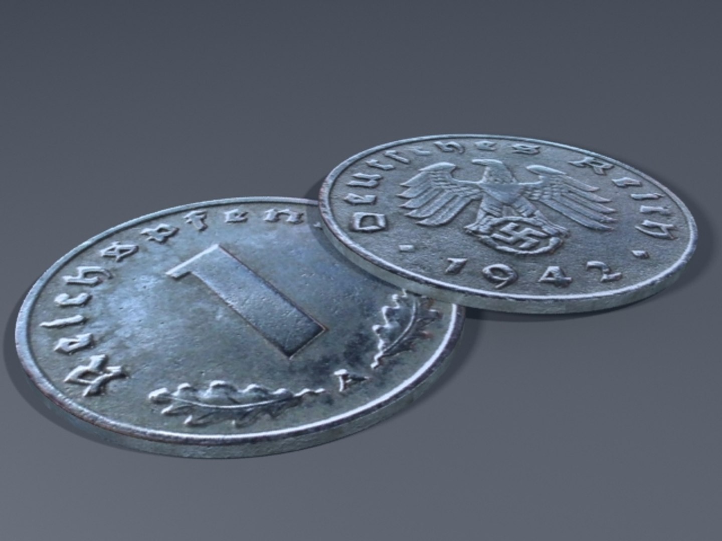 3d model reichspfennigs coins