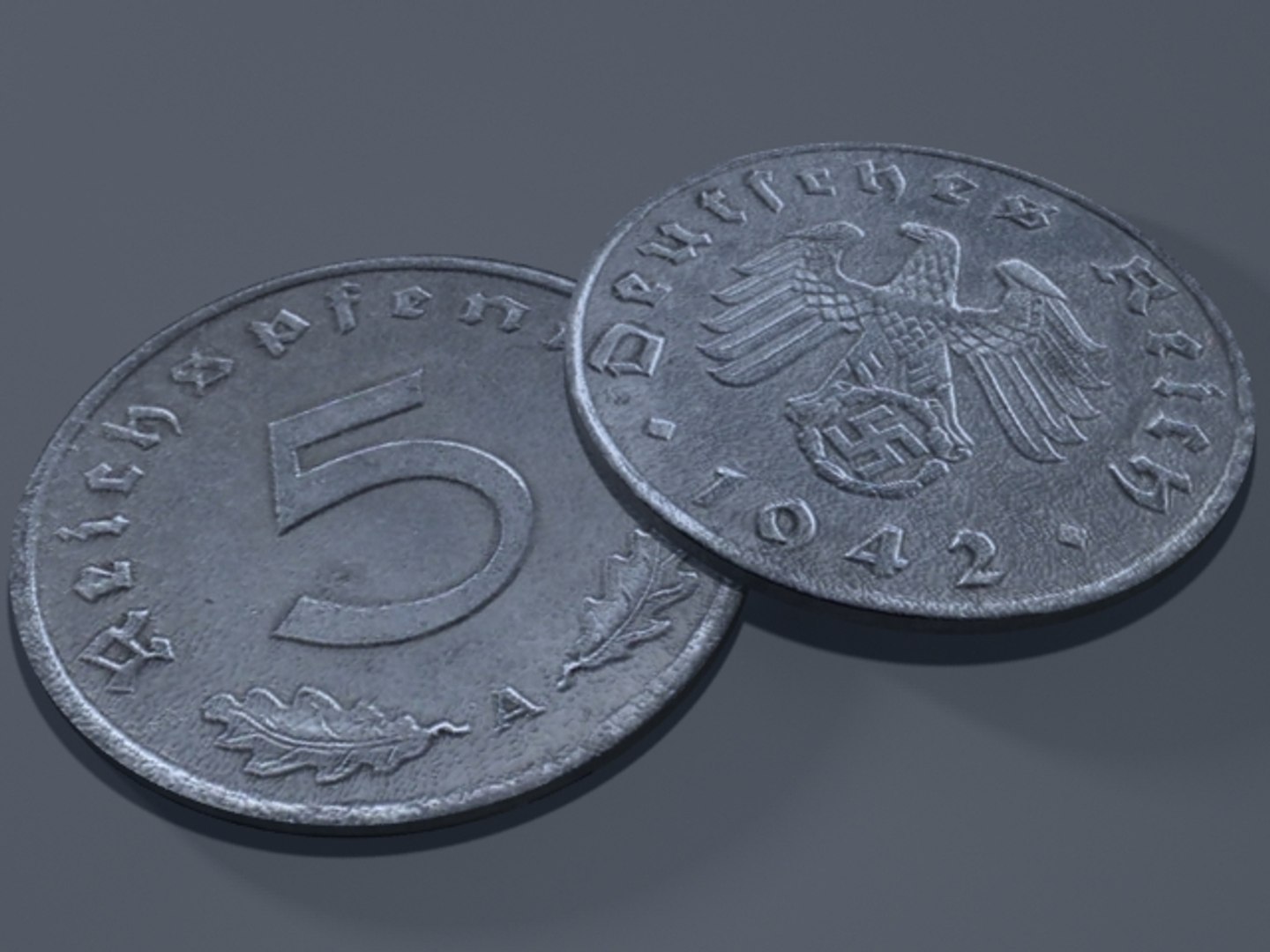3d model reichspfennigs coins