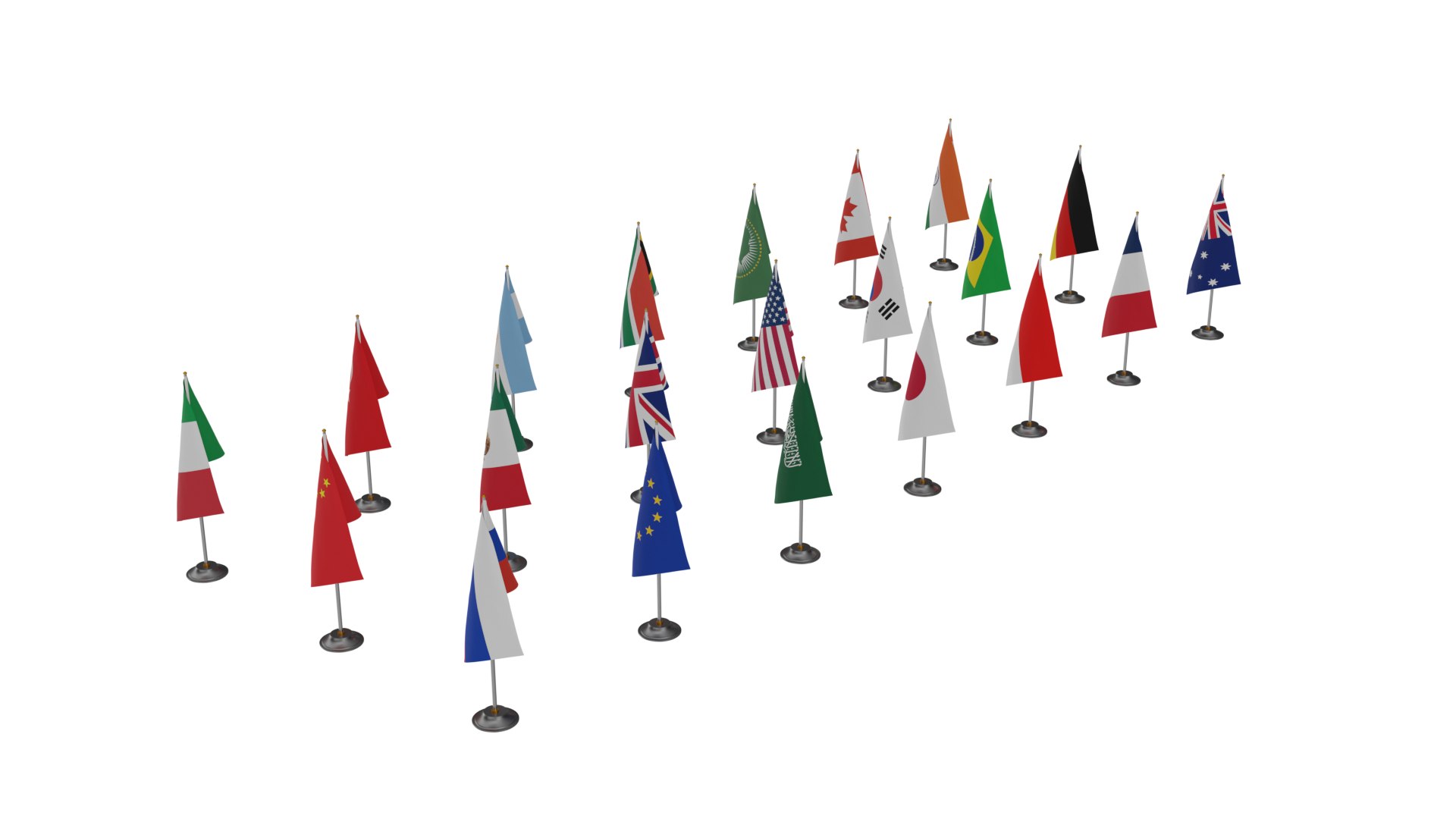 Flags Of G 20 Countries 3D Model - TurboSquid 2234763