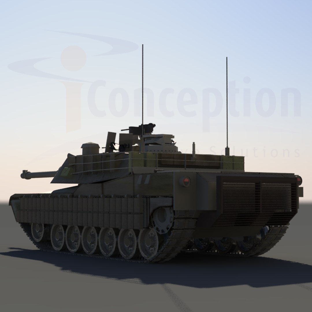 3d abrams tank m1