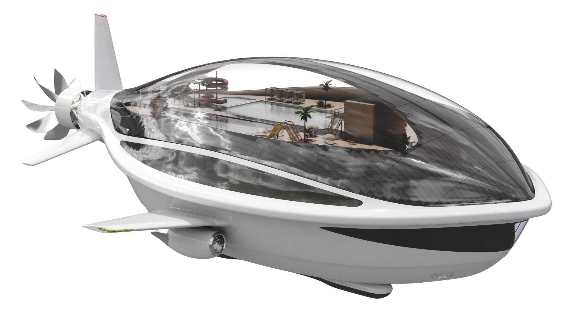 3D Futuristic Airship Concept Model - TurboSquid 1991617