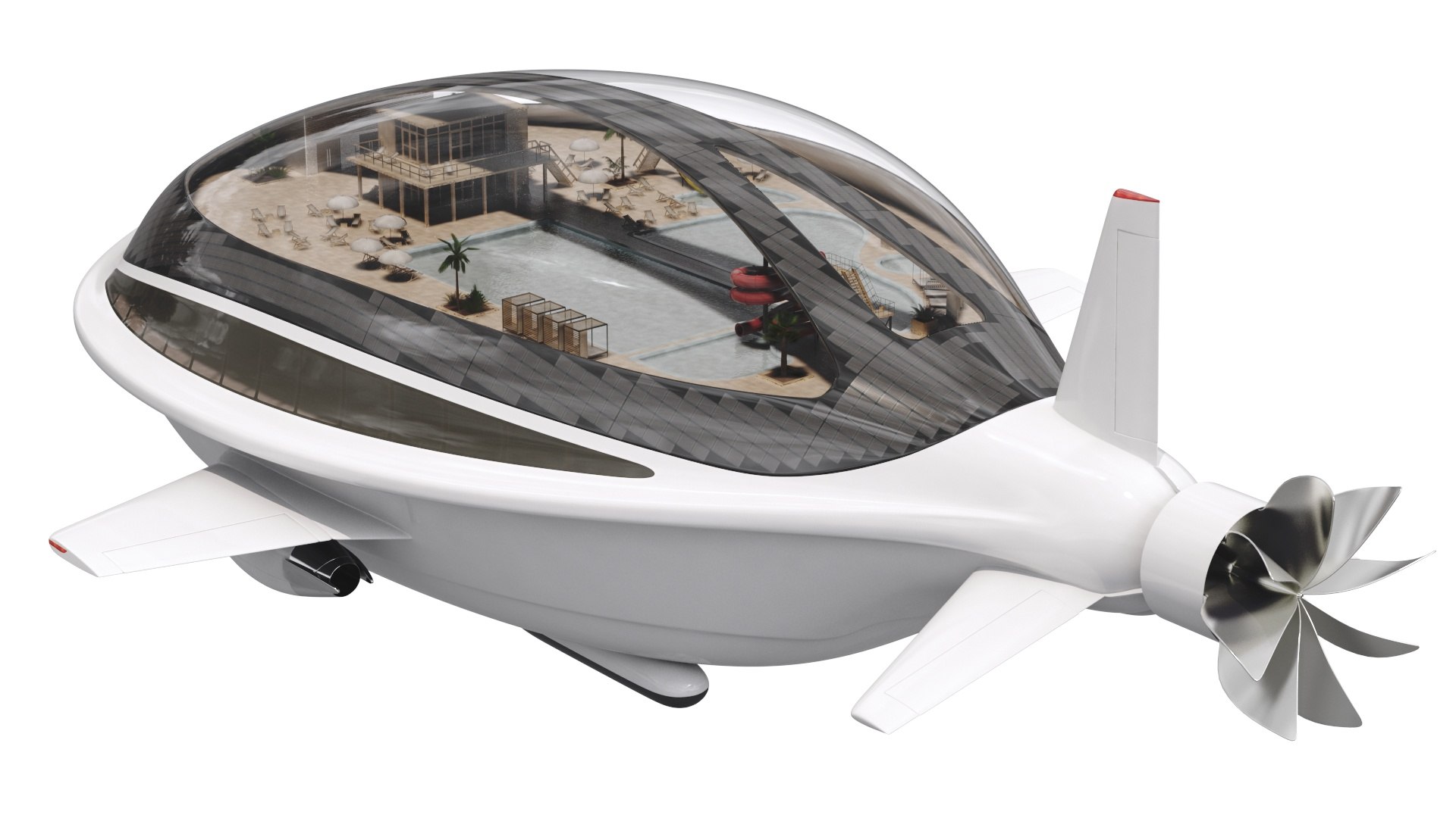 3D Futuristic Airship Concept Model - TurboSquid 1991617