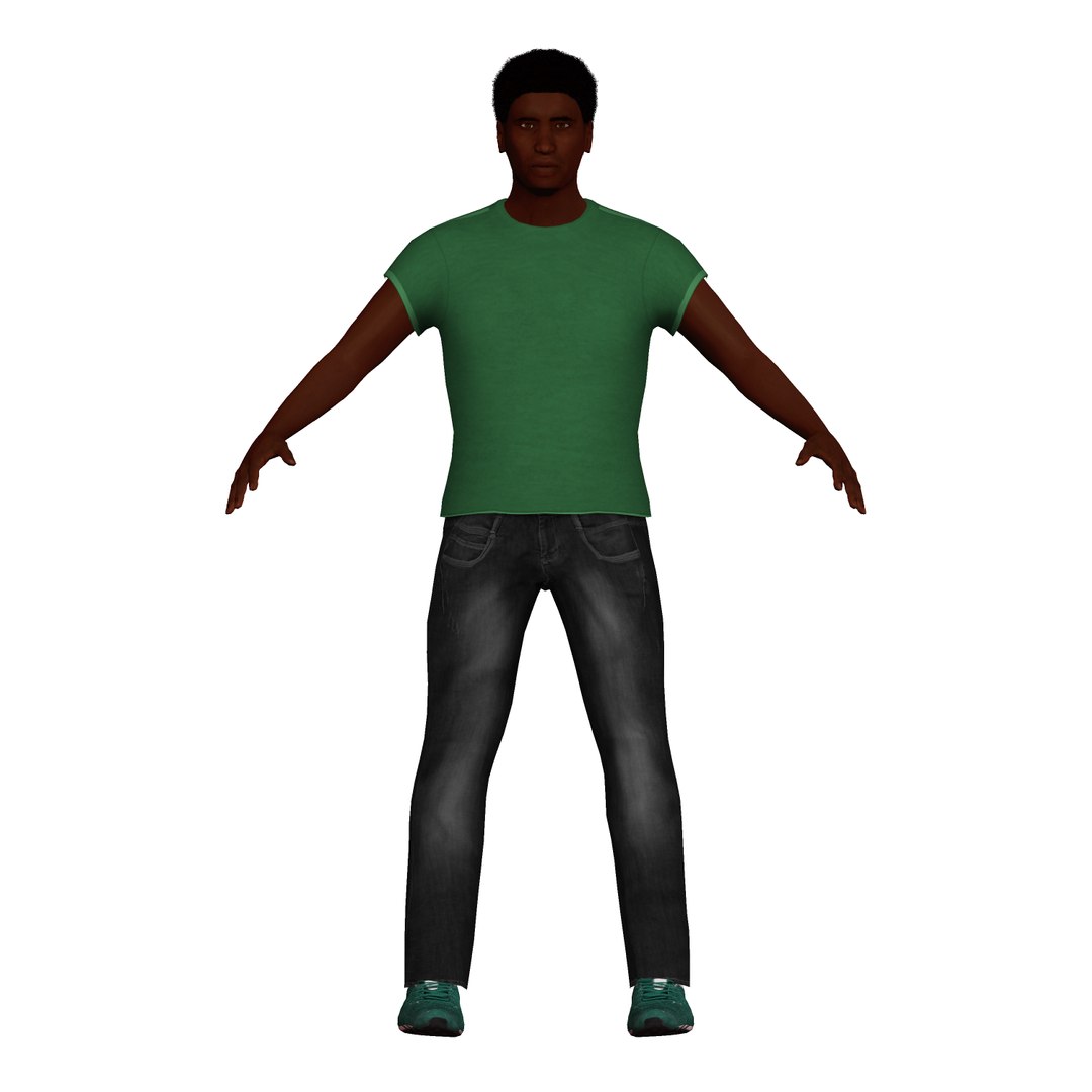 Adult Black Man Rigged Character 3D Model - TurboSquid 1599257