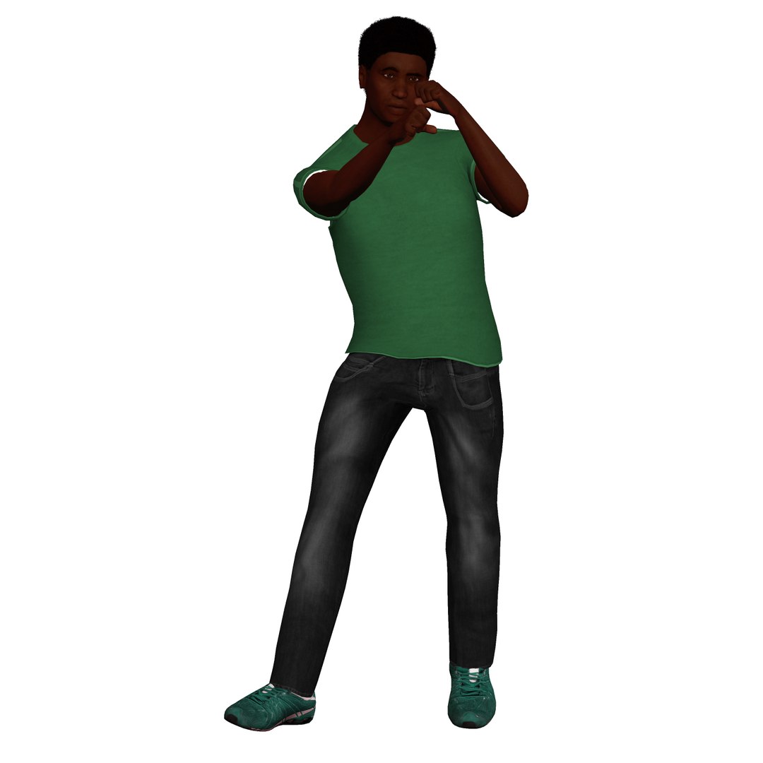 Adult Black Man Rigged Character 3D Model - TurboSquid 1599257