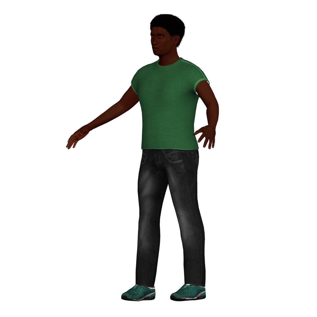 Adult Black Man Rigged Character 3D Model - TurboSquid 1599257