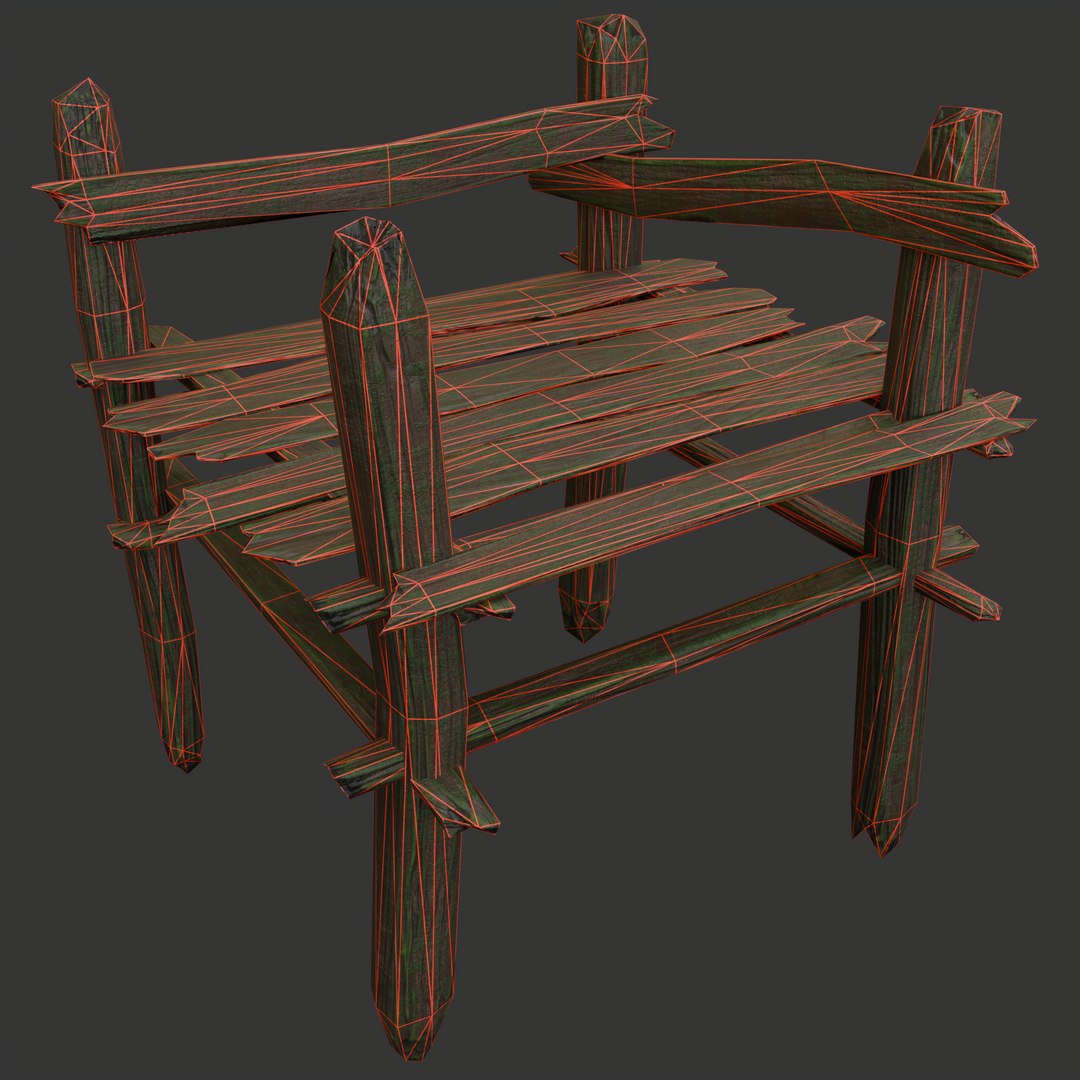 Wooden Rickety Modular Bridge Model - TurboSquid 2199836