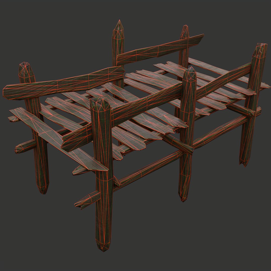 Wooden Rickety Modular Bridge Model - TurboSquid 2199836