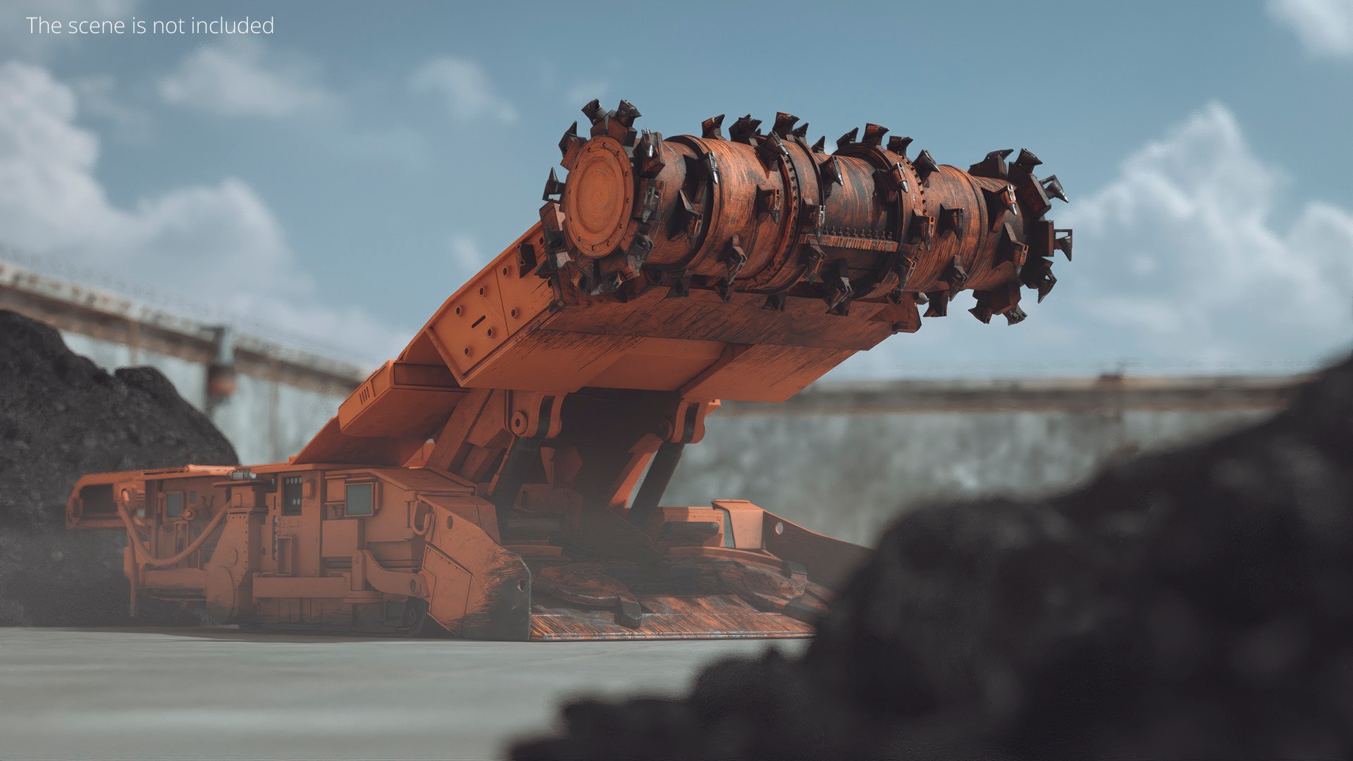 3D Heavy-Duty Continuous Miner For Rock Extraction Used - TurboSquid ...