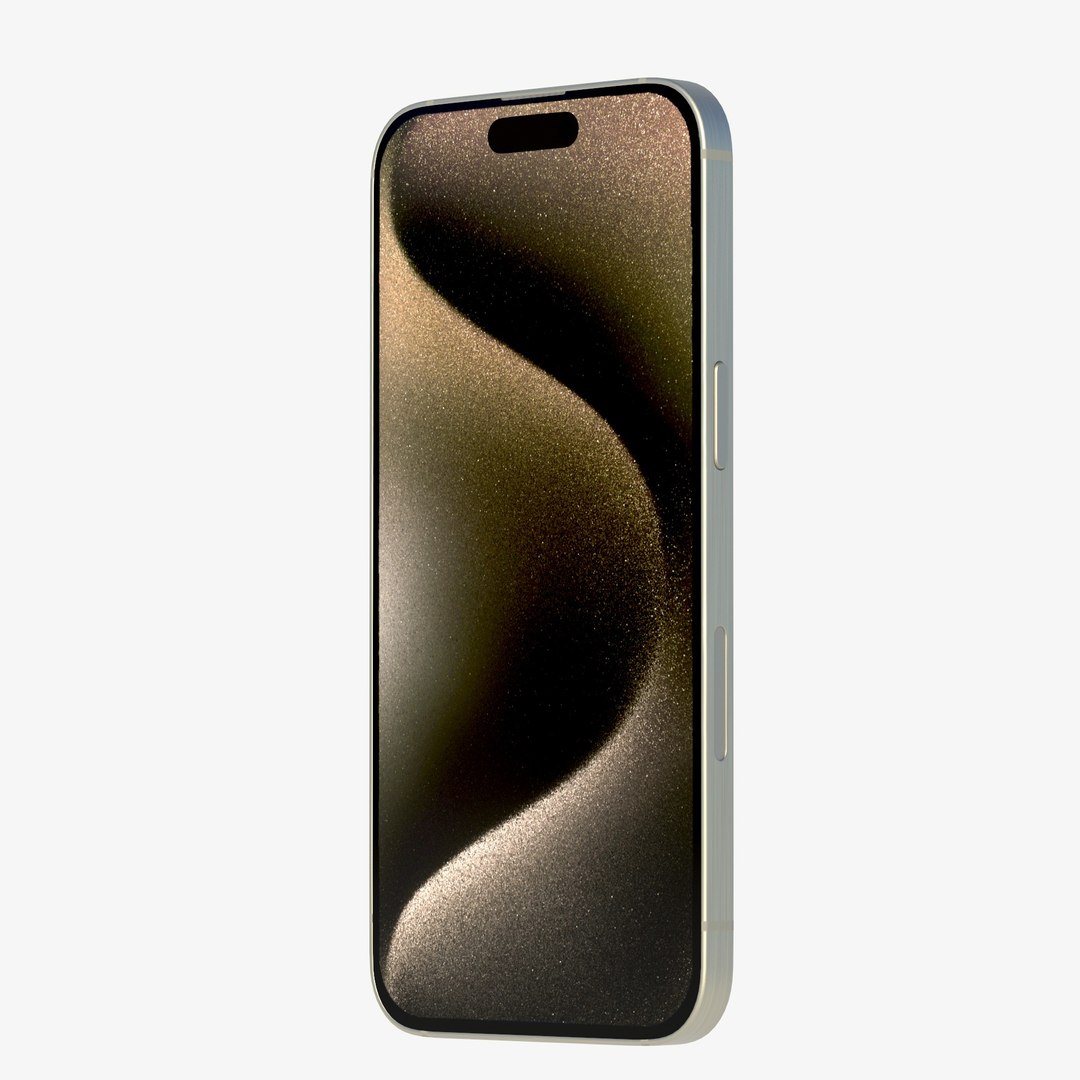 Apple IPhone 15 Pro Natural Titanium 3D - TurboSquid 2131775