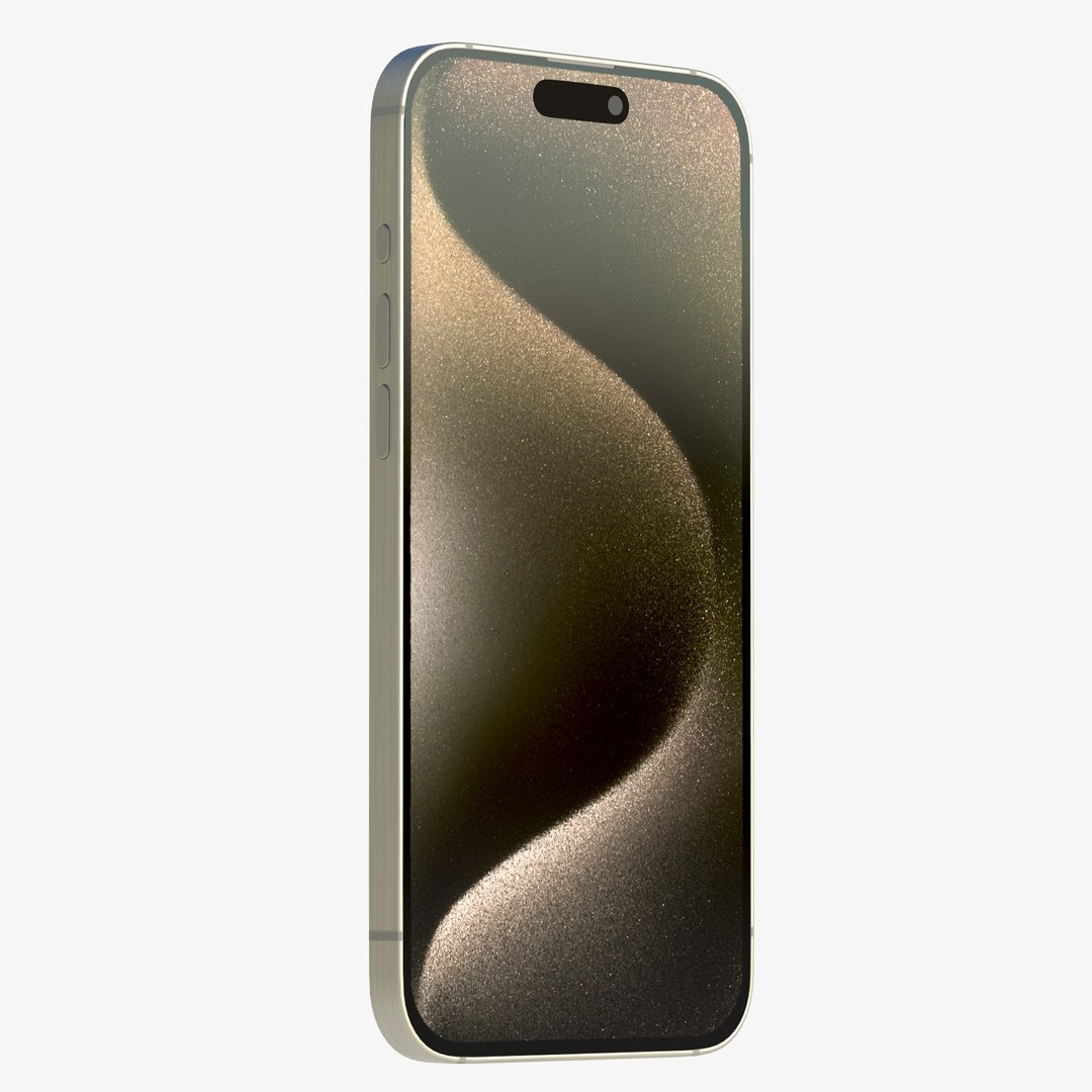 Apple IPhone 15 Pro Natural Titanium 3D - TurboSquid 2131775