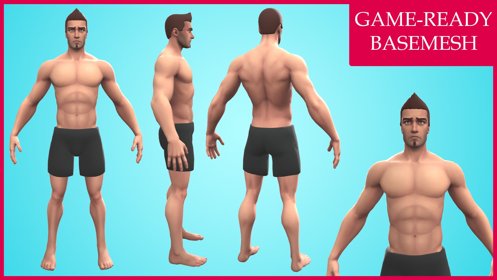 Antonio - Male Base Mesh - Cartoon Character 3D Model - TurboSquid 2081790