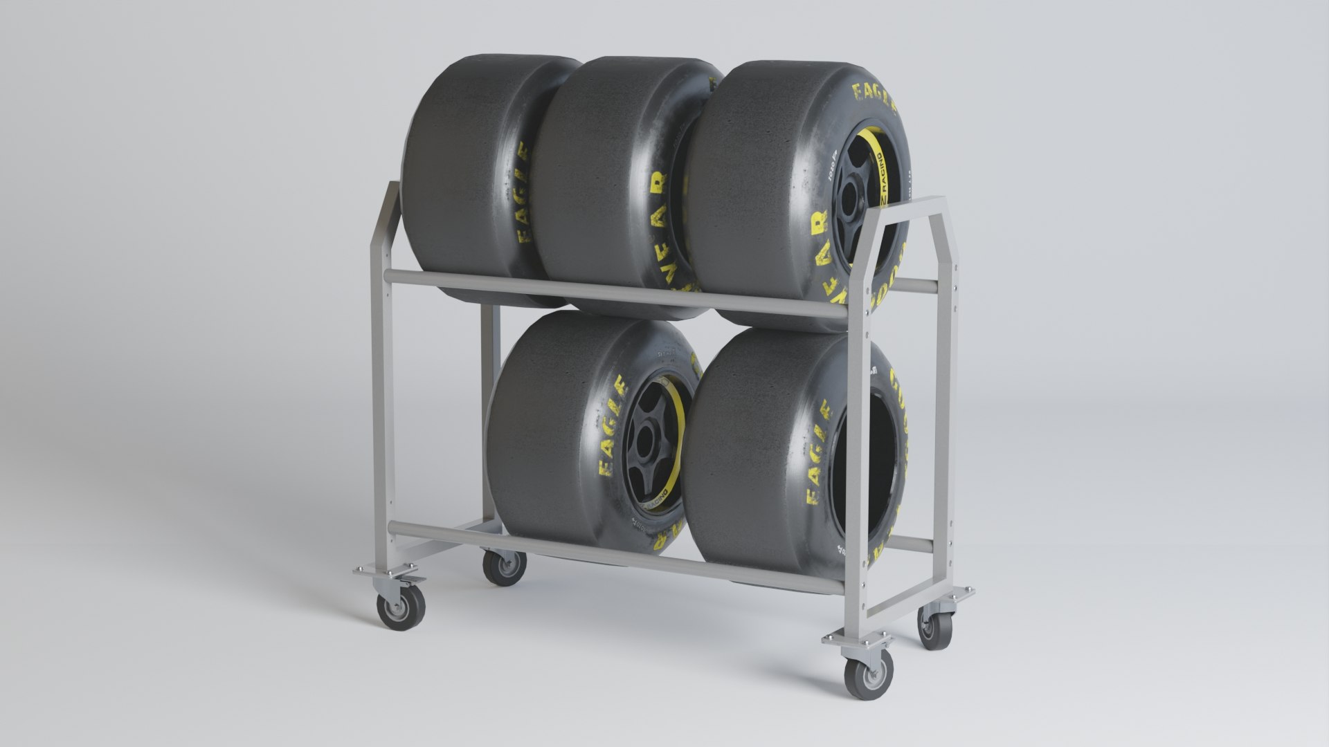 2 Floors Wheel Tyre Trolley PBR 3D Model - TurboSquid 1960624
