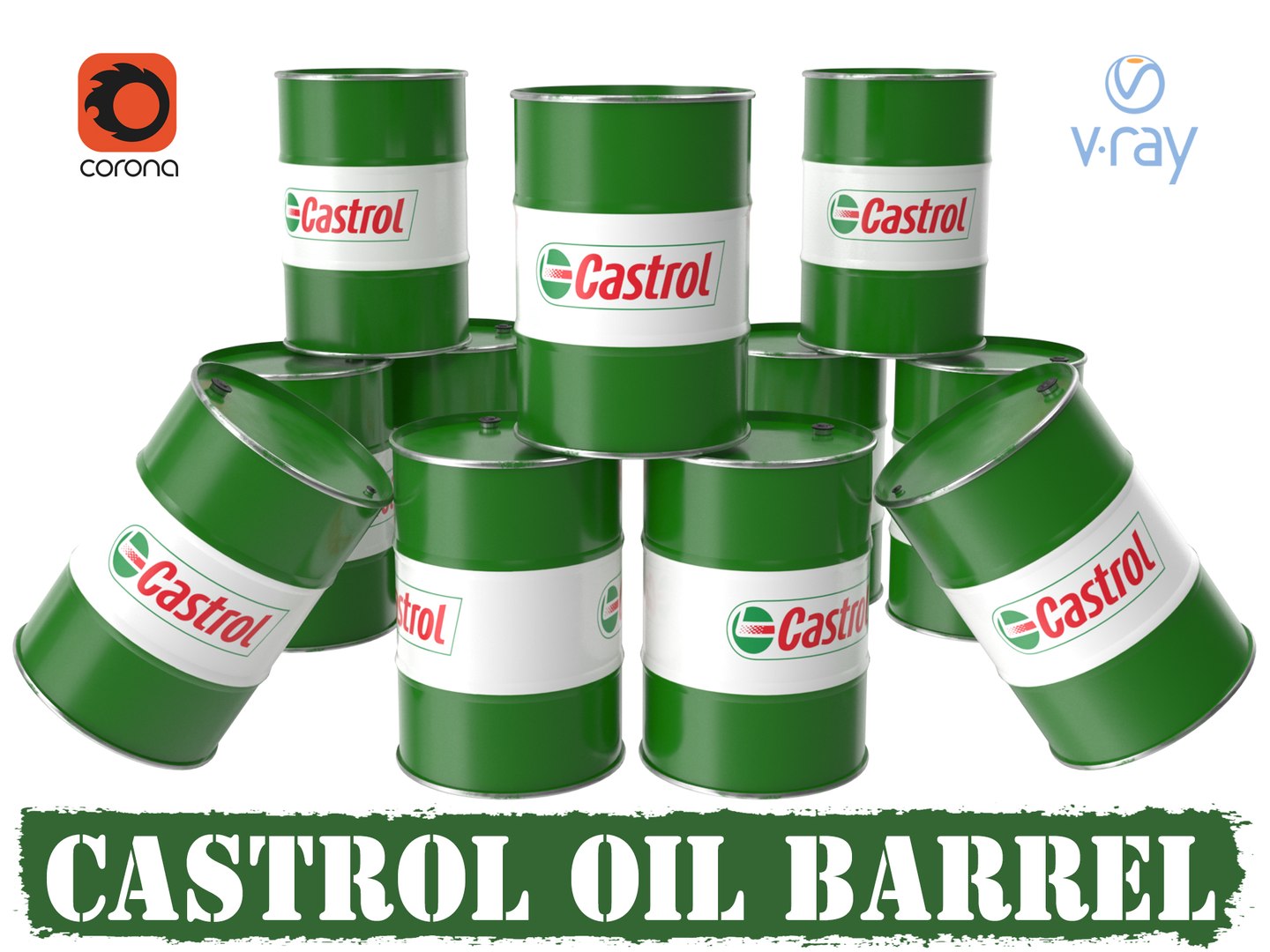 Castrol Oil Barrel 3D - TurboSquid 1811935