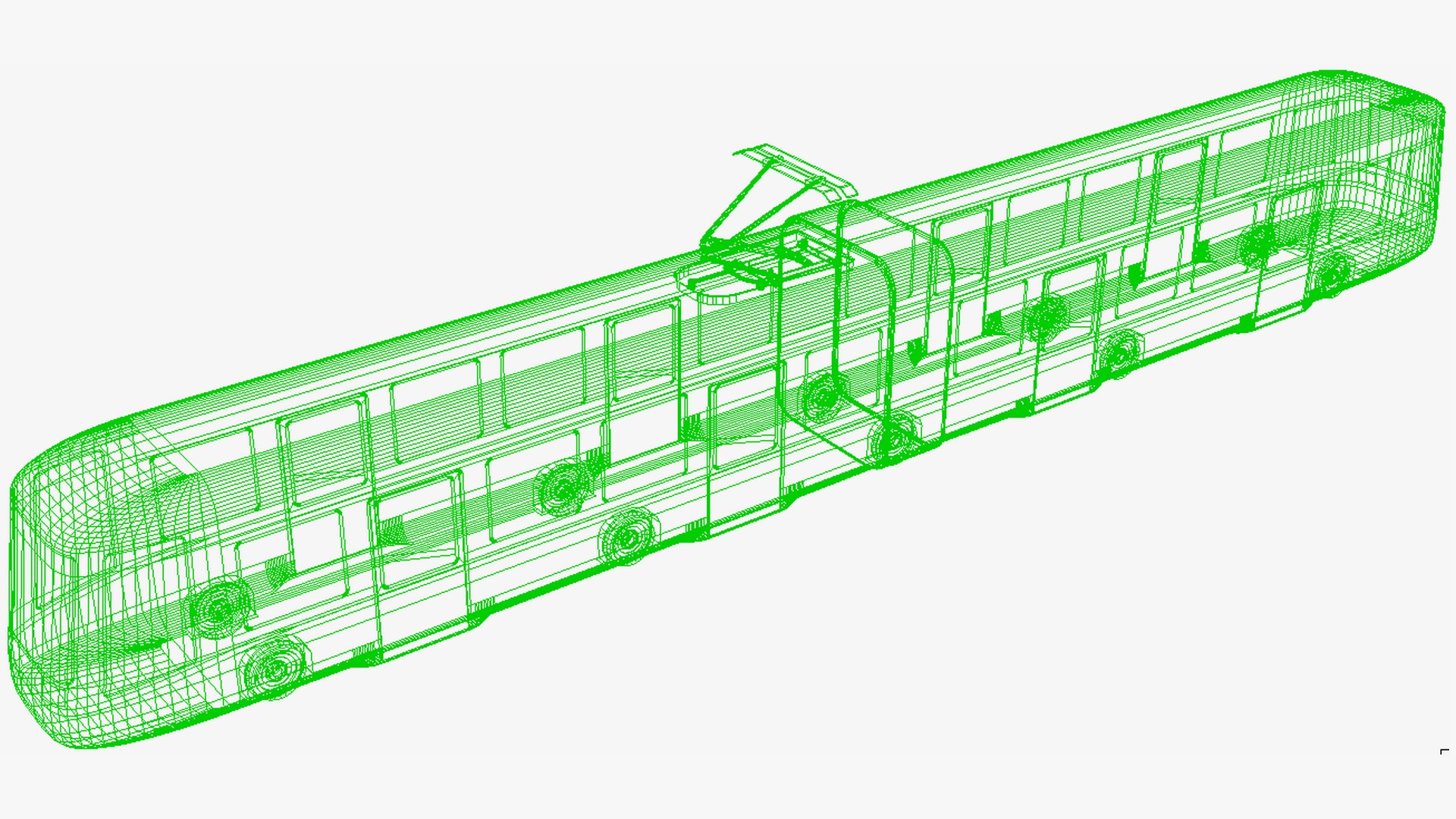 Tram - Light Rail - Futuristic Low-floor 2-segment Tram 3D Model ...
