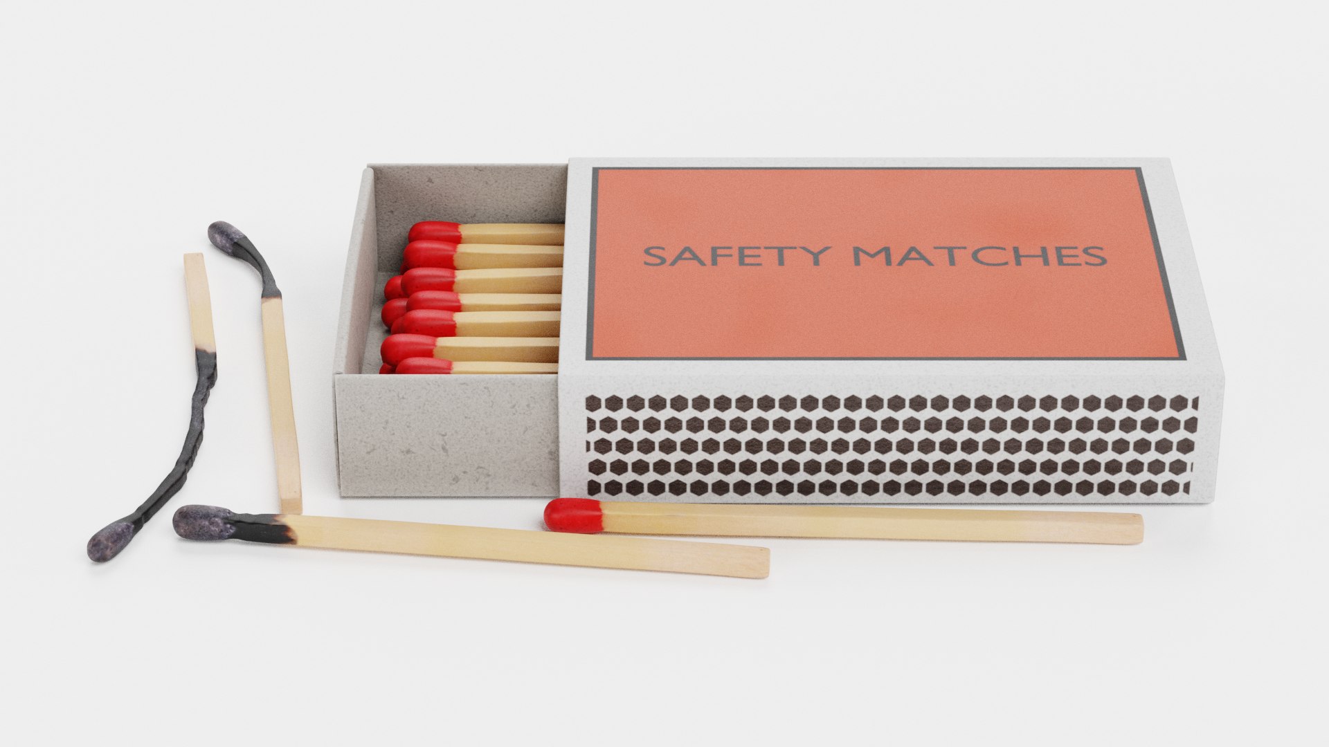 3D Matchboxes With Matches And Burned Matches Model - TurboSquid 2193059