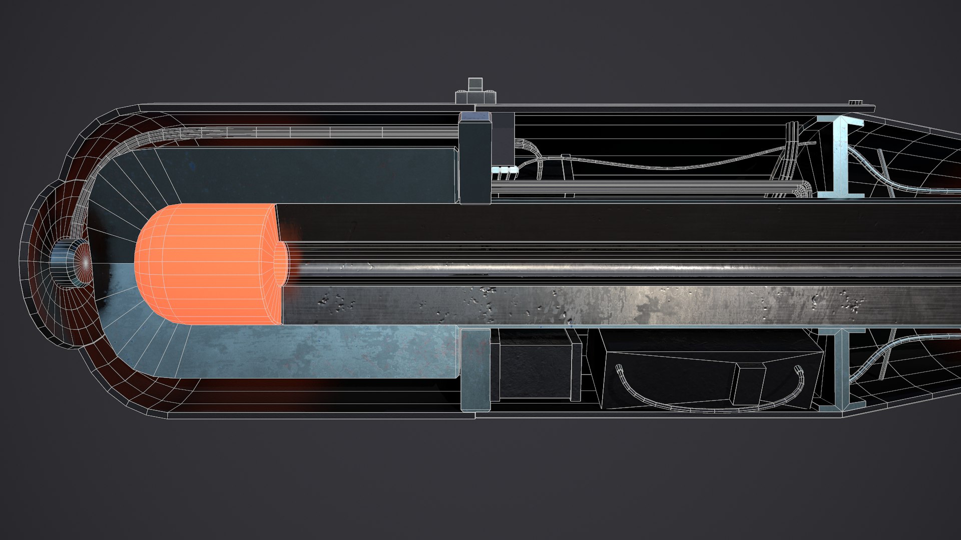 LittleBoy Atomic Bomb Cross Section 3D - TurboSquid 1731956