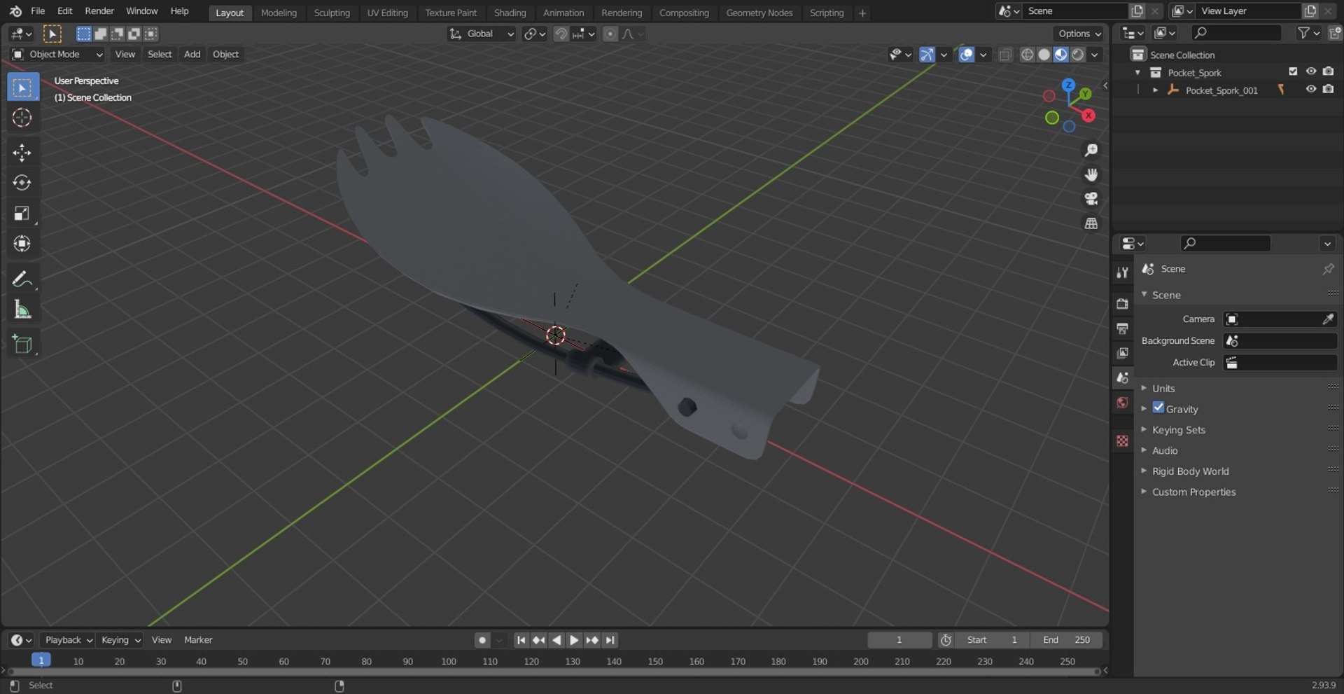 3D Pocket Spork model - TurboSquid 1936459