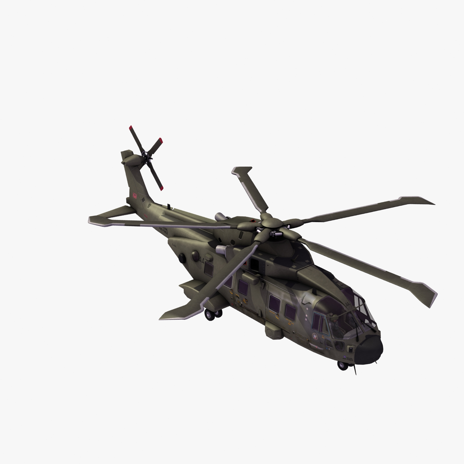 aw101 merlin hc3a helicopter 3d model
