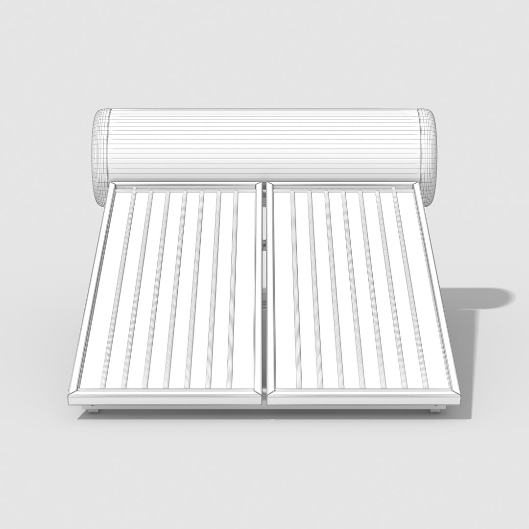 3d Solar Water Heater Panel Model