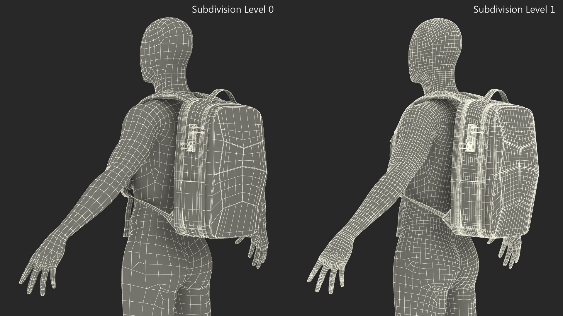 3D model Anti-theft Laptop Backpack Grey on Mannequin - TurboSquid 2137739