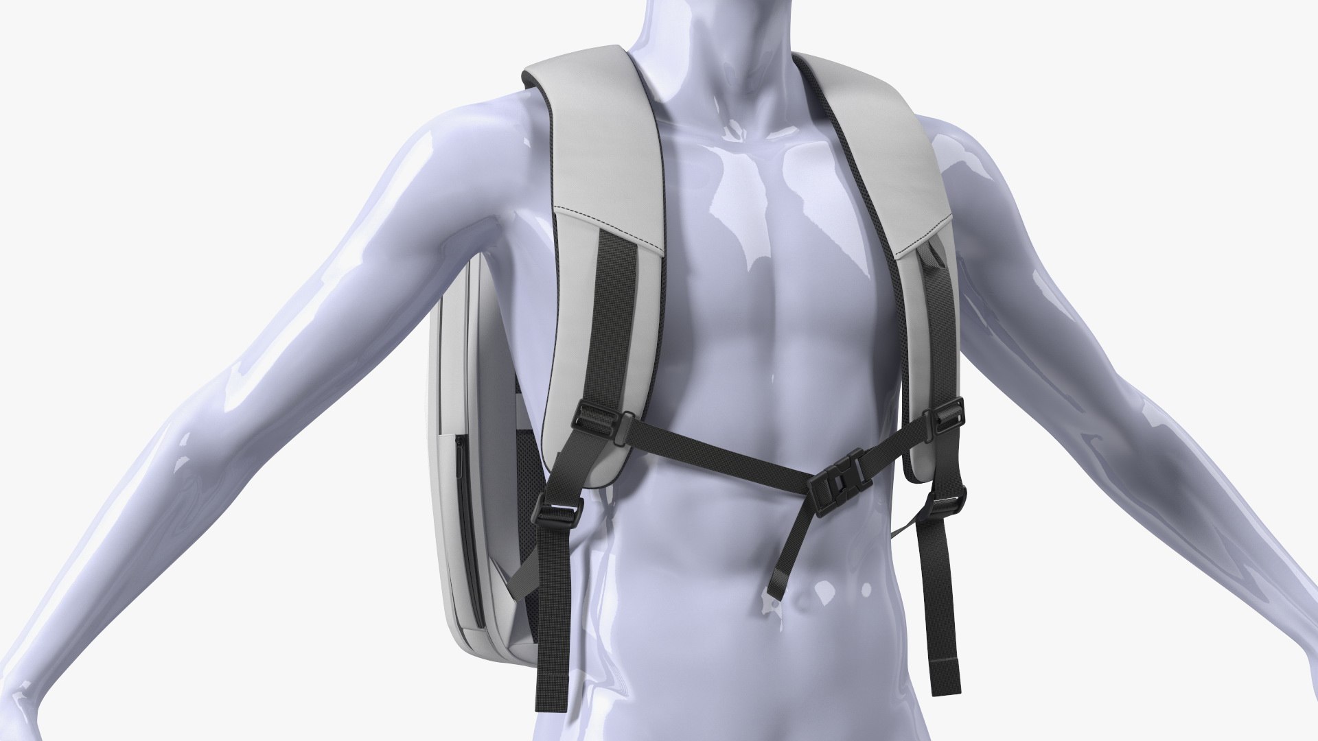 3D model Anti-theft Laptop Backpack Grey on Mannequin - TurboSquid 2137739
