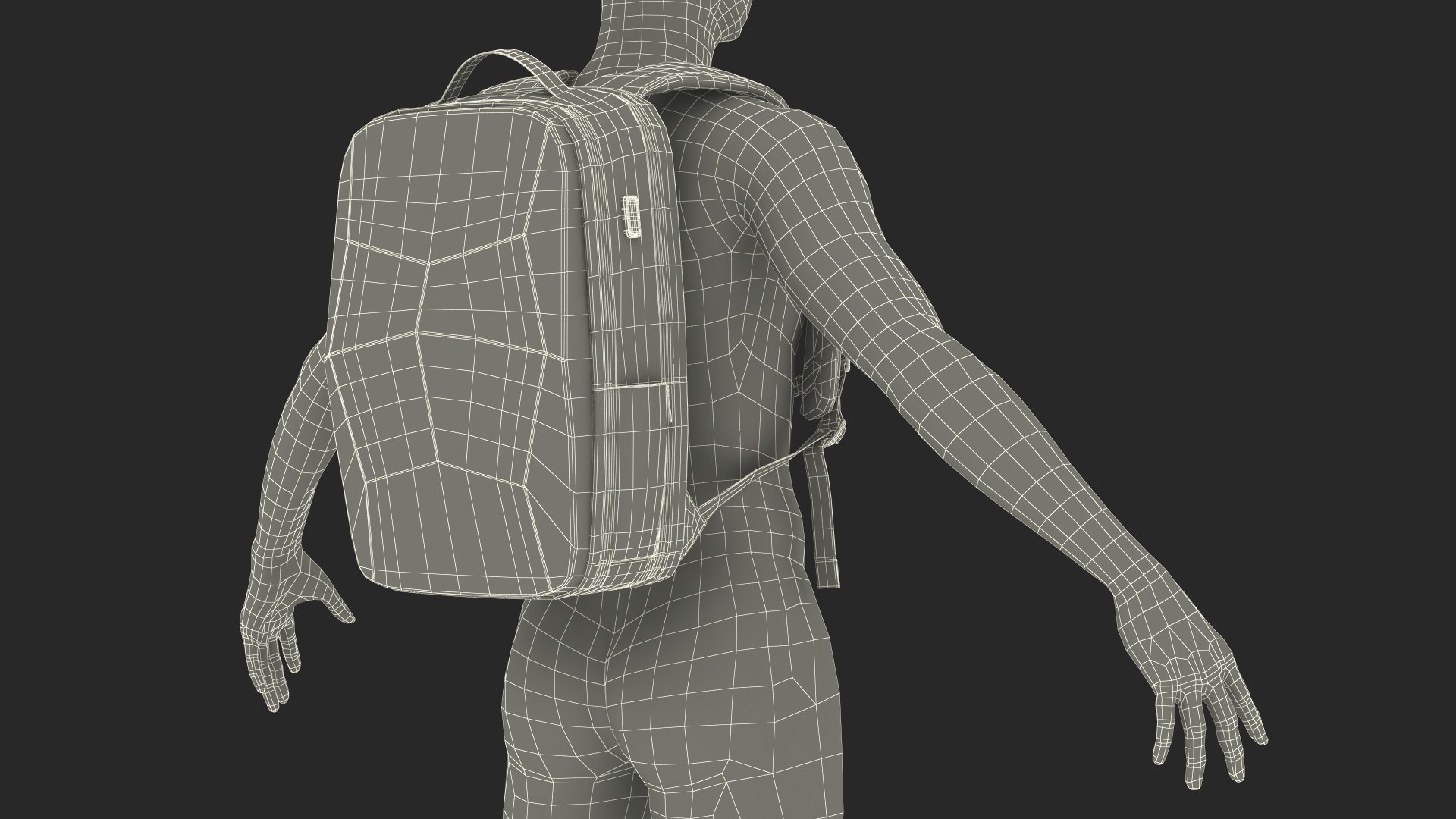3D model Anti-theft Laptop Backpack Grey on Mannequin - TurboSquid 2137739