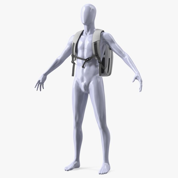 modelo 3d Mochila Antirrobo para Portátil Gris sobre Maniquí ...