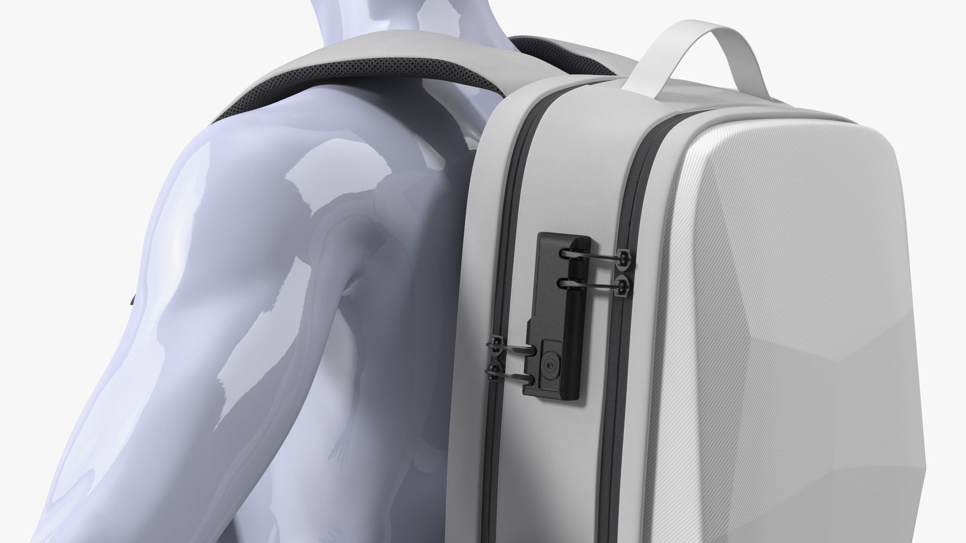 3D model Anti-theft Laptop Backpack Grey on Mannequin - TurboSquid 2137739