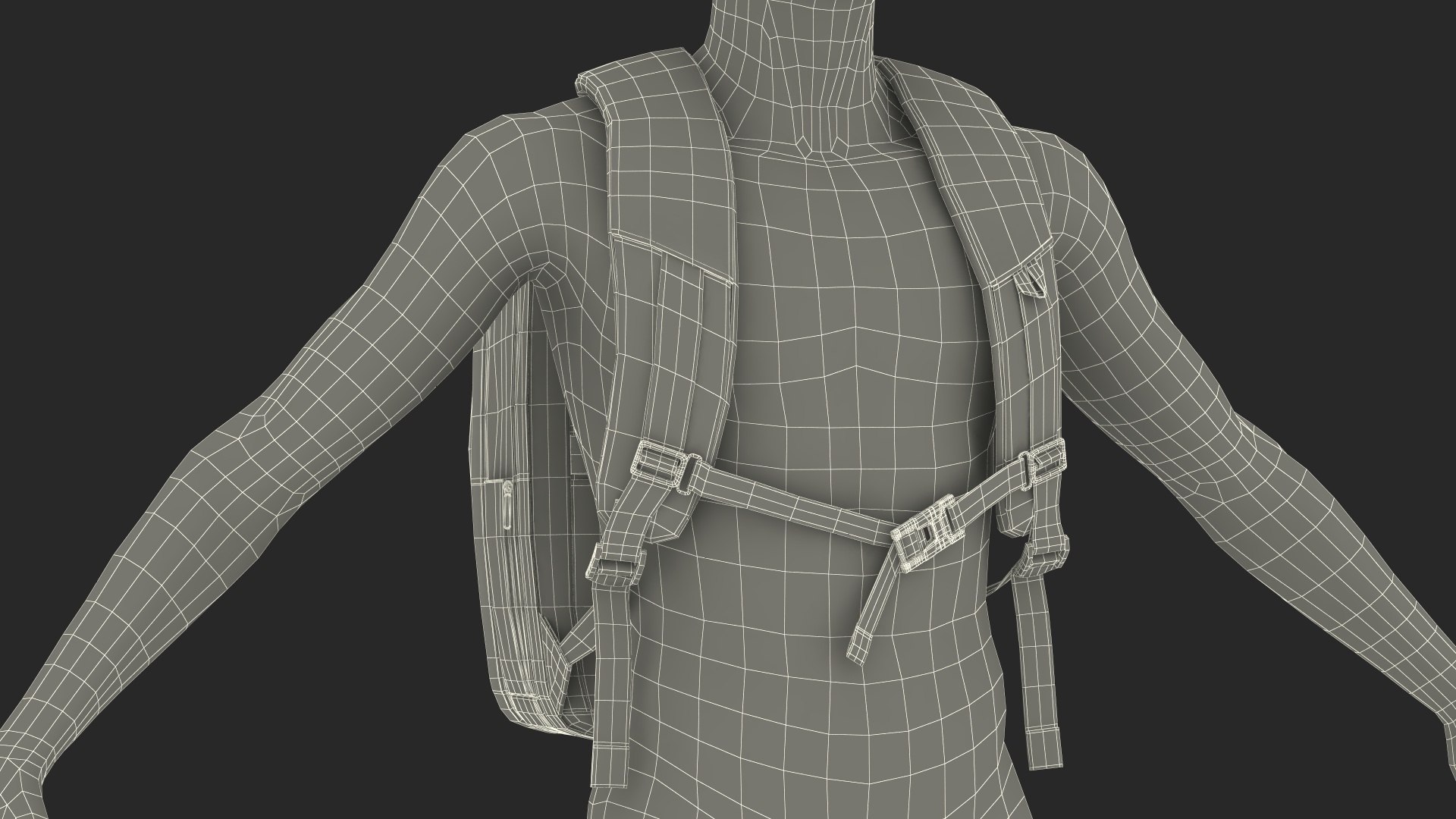 3D model Anti-theft Laptop Backpack Grey on Mannequin - TurboSquid 2137739