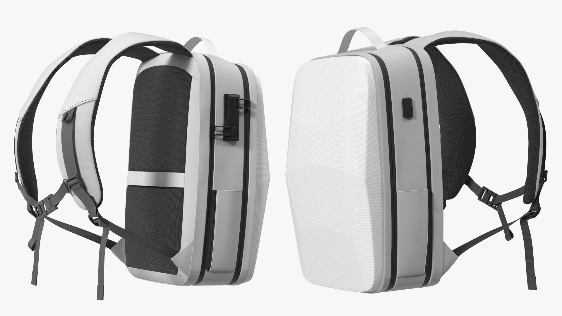 3D model Anti-theft Laptop Backpack Grey on Mannequin - TurboSquid 2137739