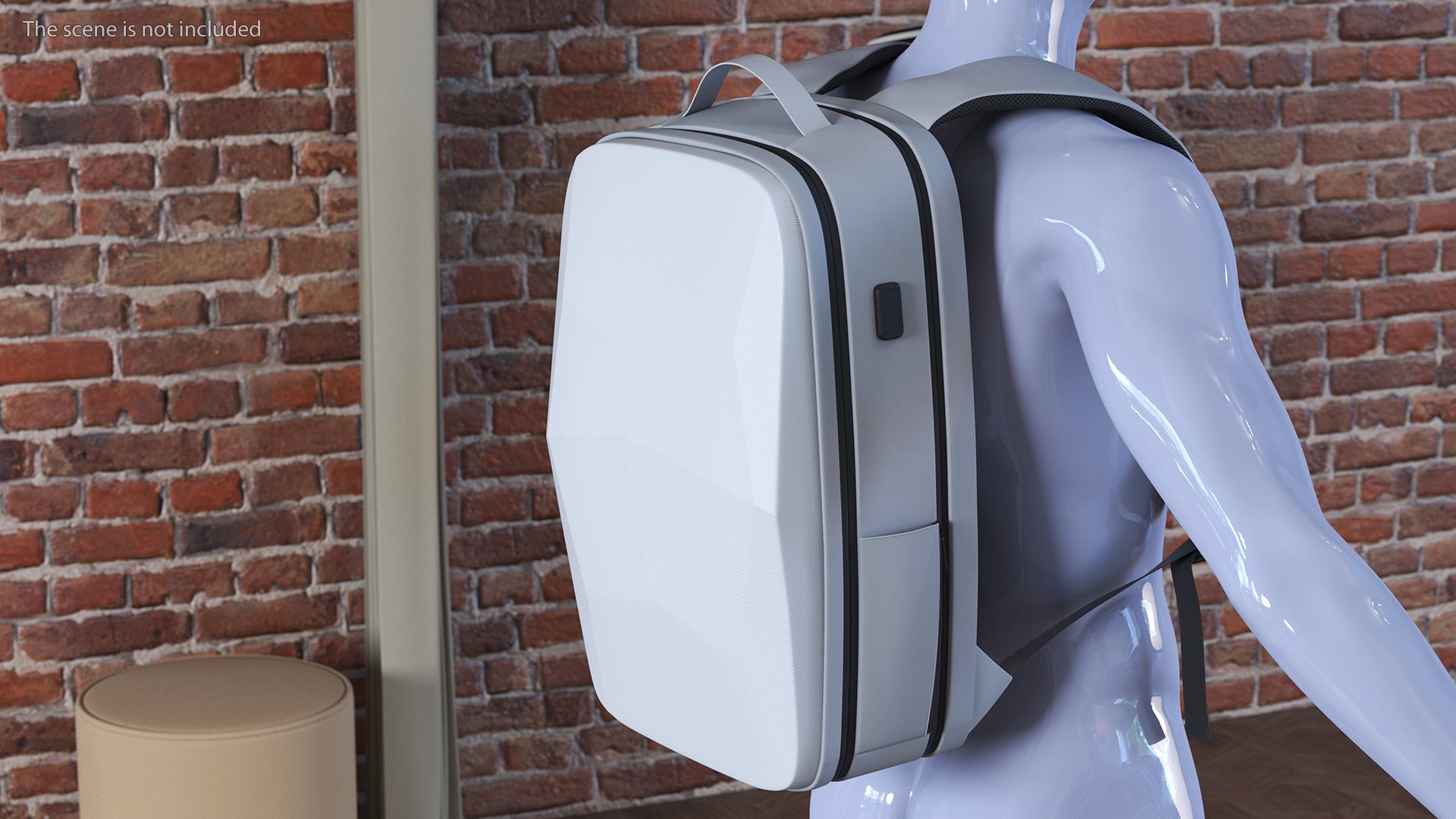 3D model Anti-theft Laptop Backpack Grey on Mannequin - TurboSquid 2137739