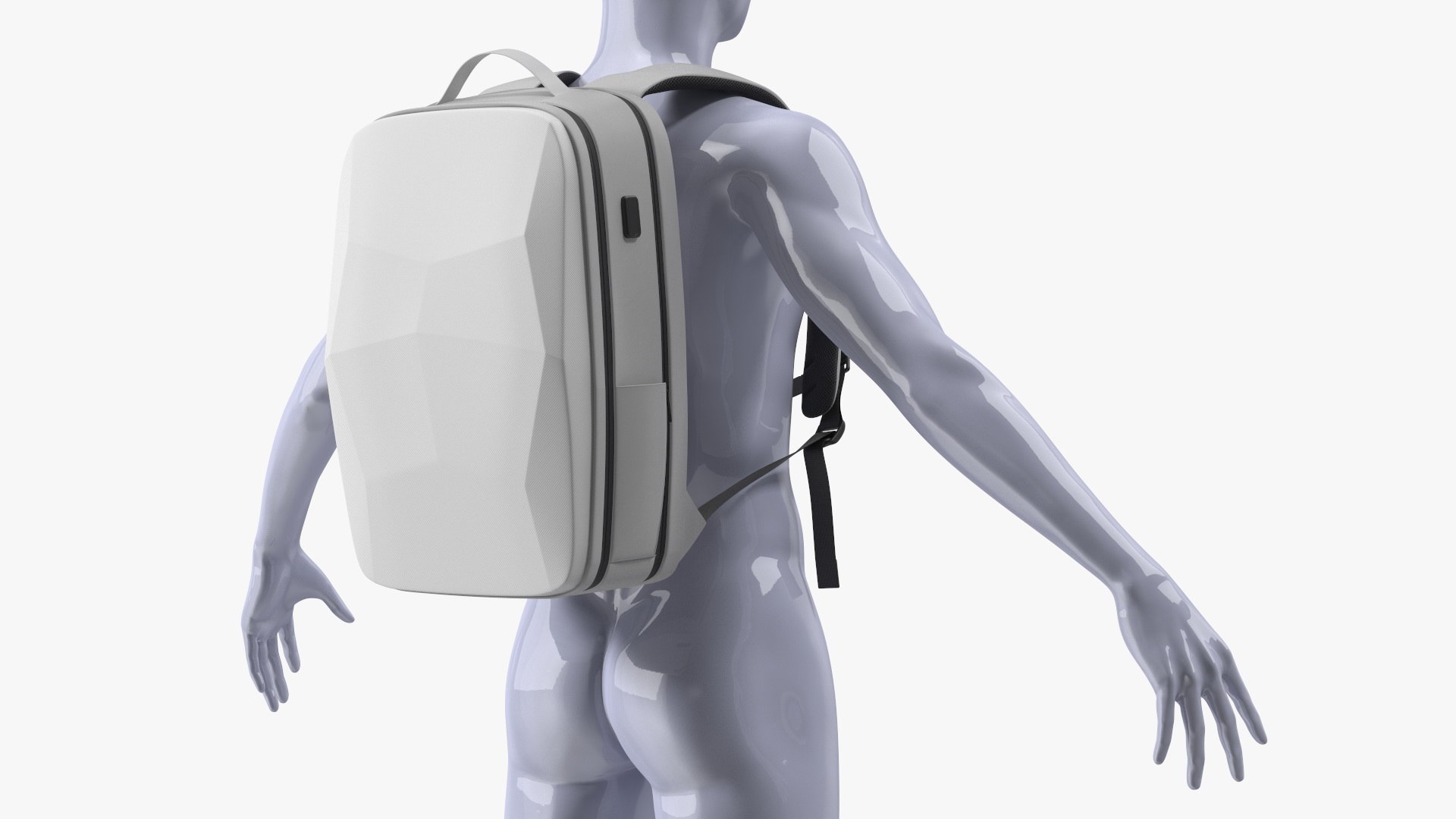 3D model Anti-theft Laptop Backpack Grey on Mannequin - TurboSquid 2137739