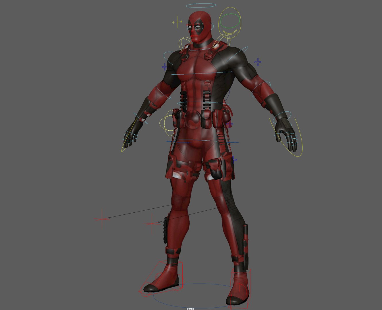 Deadpool Rigged 3D Model - With His Sword And Pistol 3D Model ...