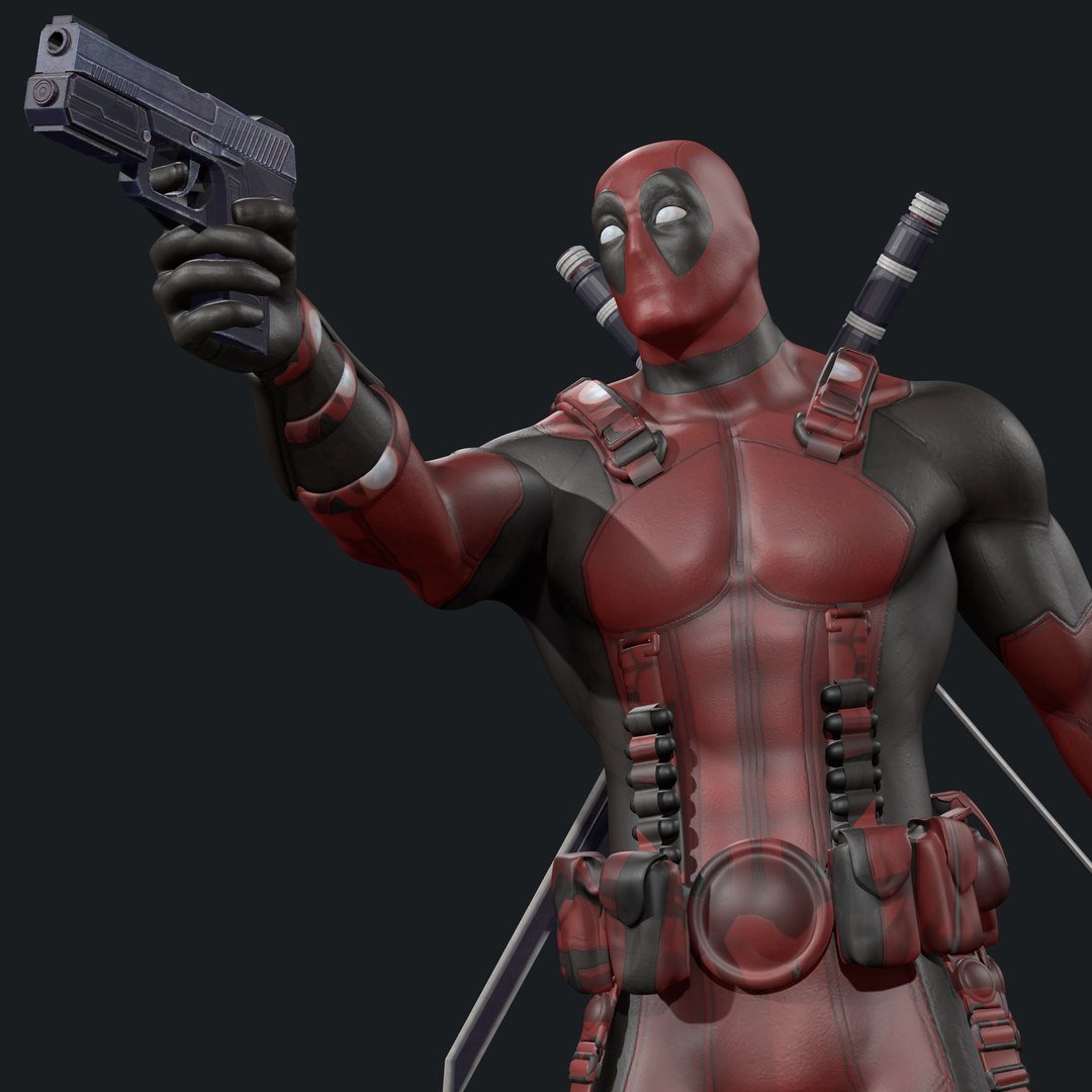 Deadpool Rigged 3D Model - With His Sword And Pistol 3D Model ...