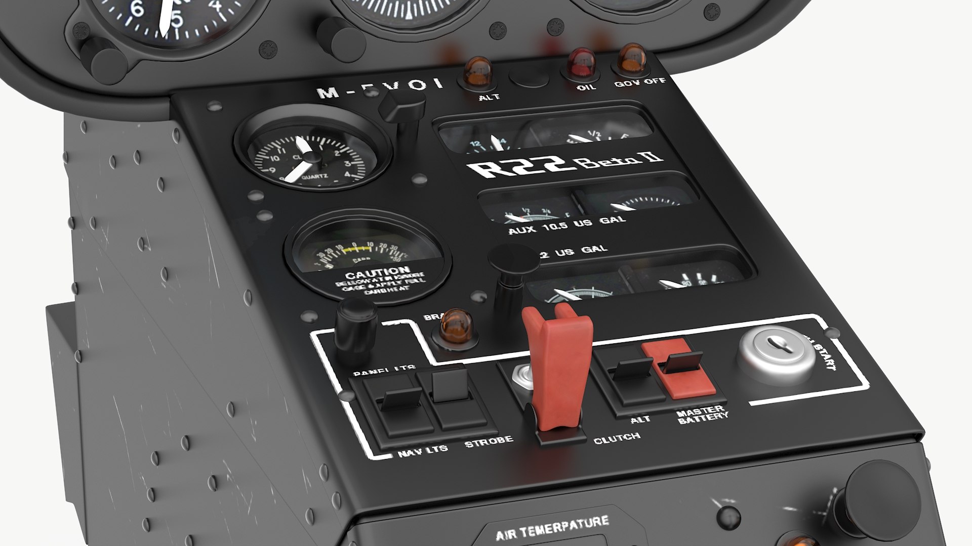 Helicopter Cockpit Console With Dual Cyclic Control Black Model ...