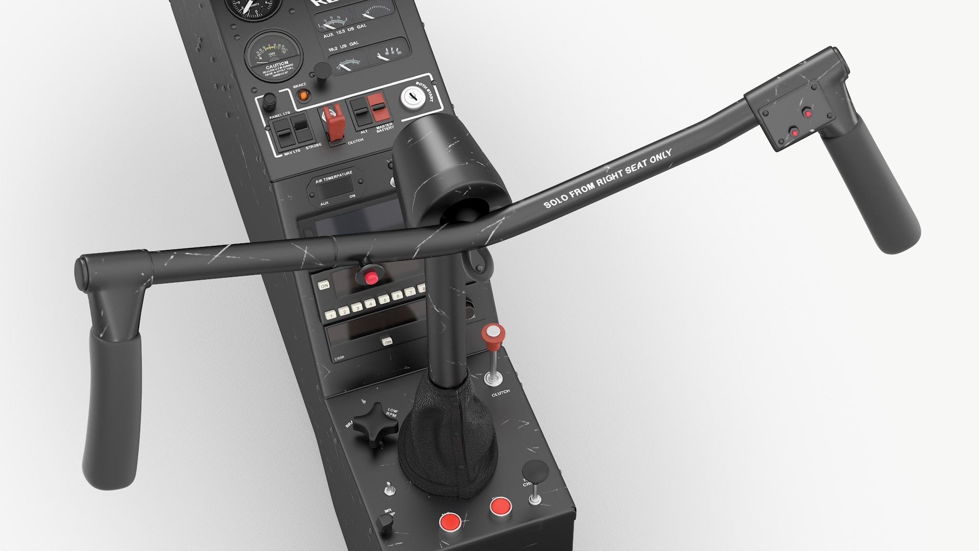 Helicopter Cockpit Console With Dual Cyclic Control Black Model ...
