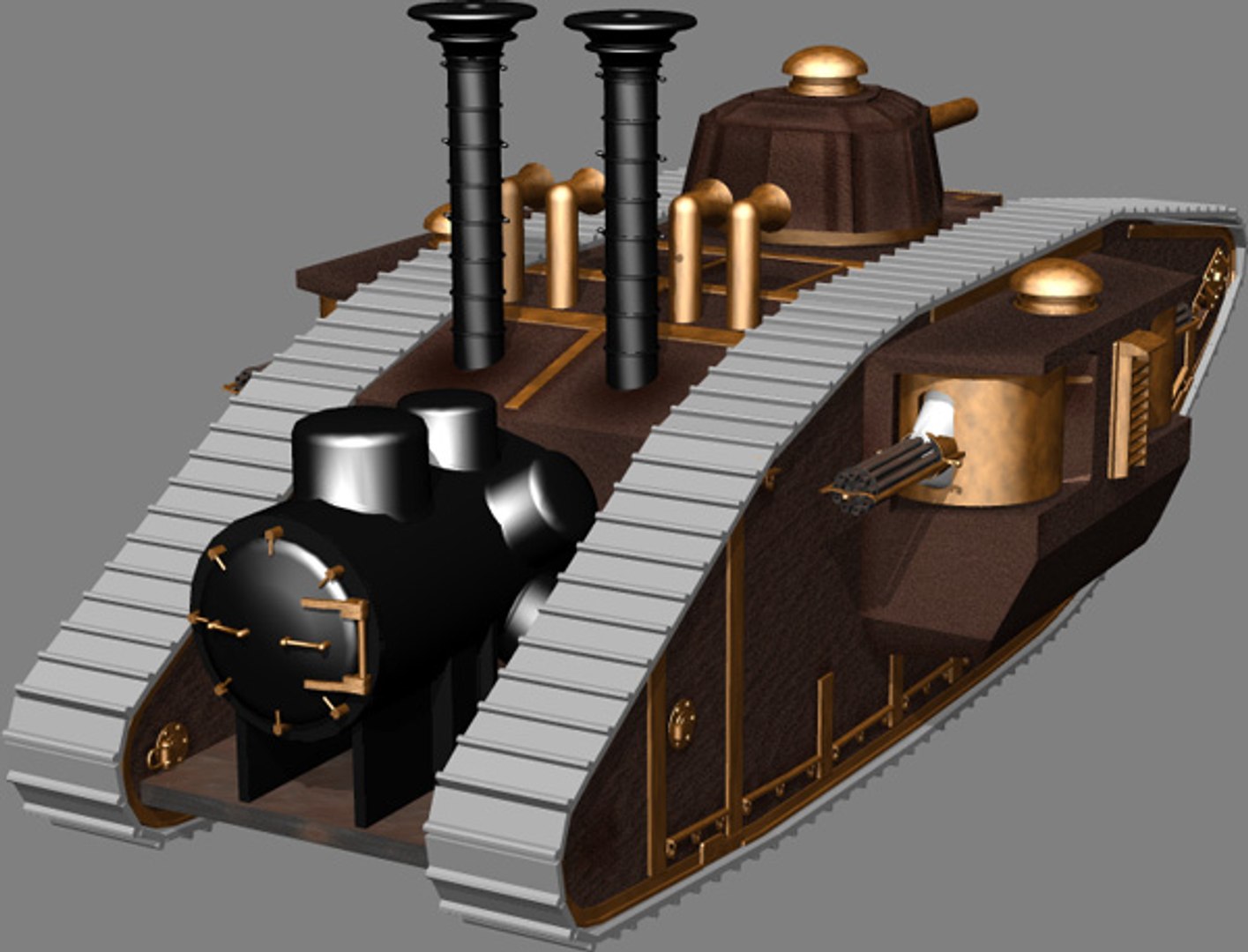 Steampunked Rhomboid Tank 3d Obj