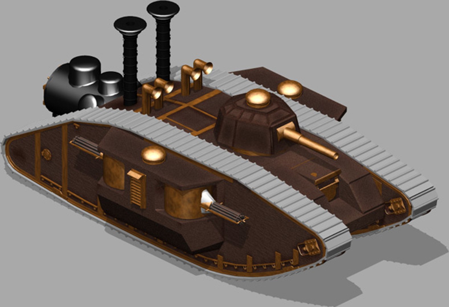 Steampunked Rhomboid Tank 3d Obj