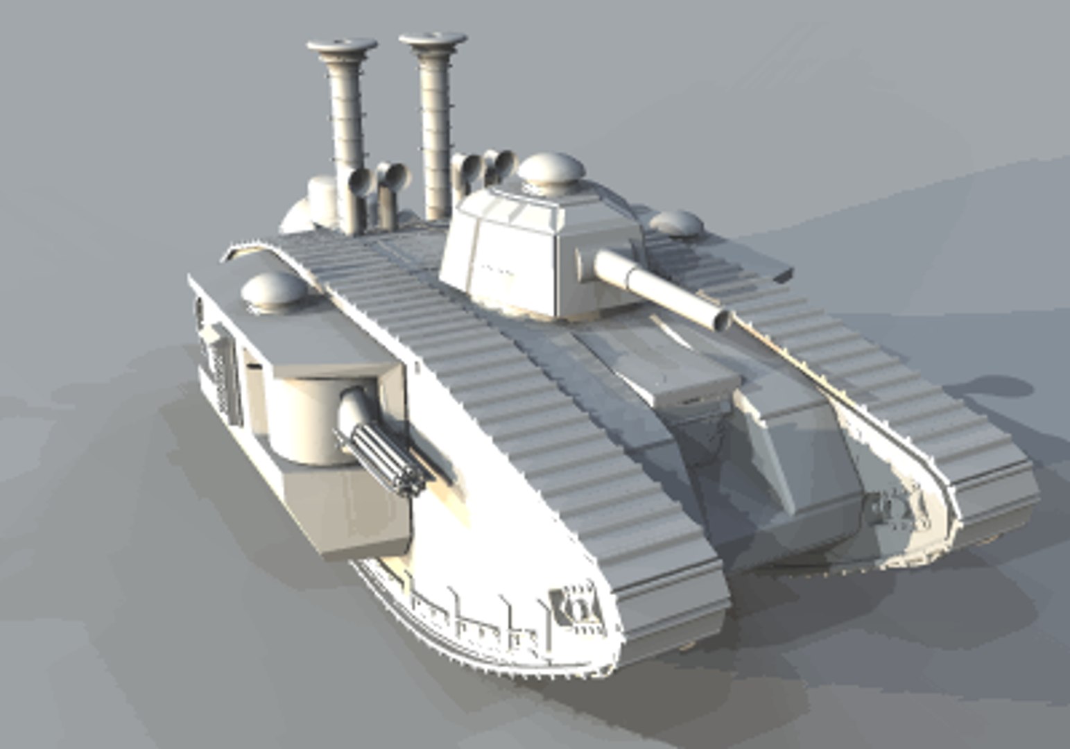 Steampunked Rhomboid Tank 3d Obj