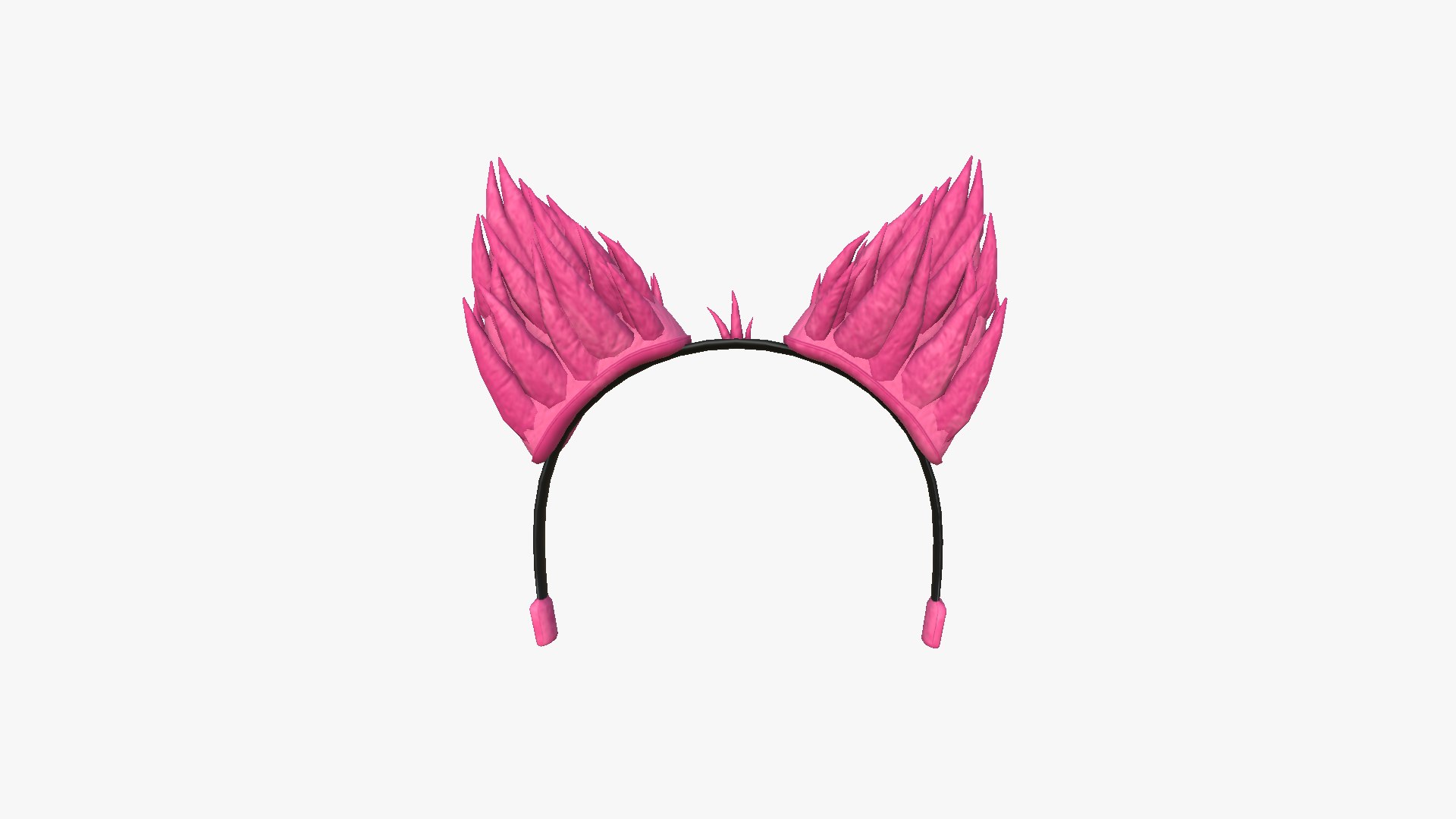 Furry Ears Tiara A02 Pink - Headband Character Design Model ...