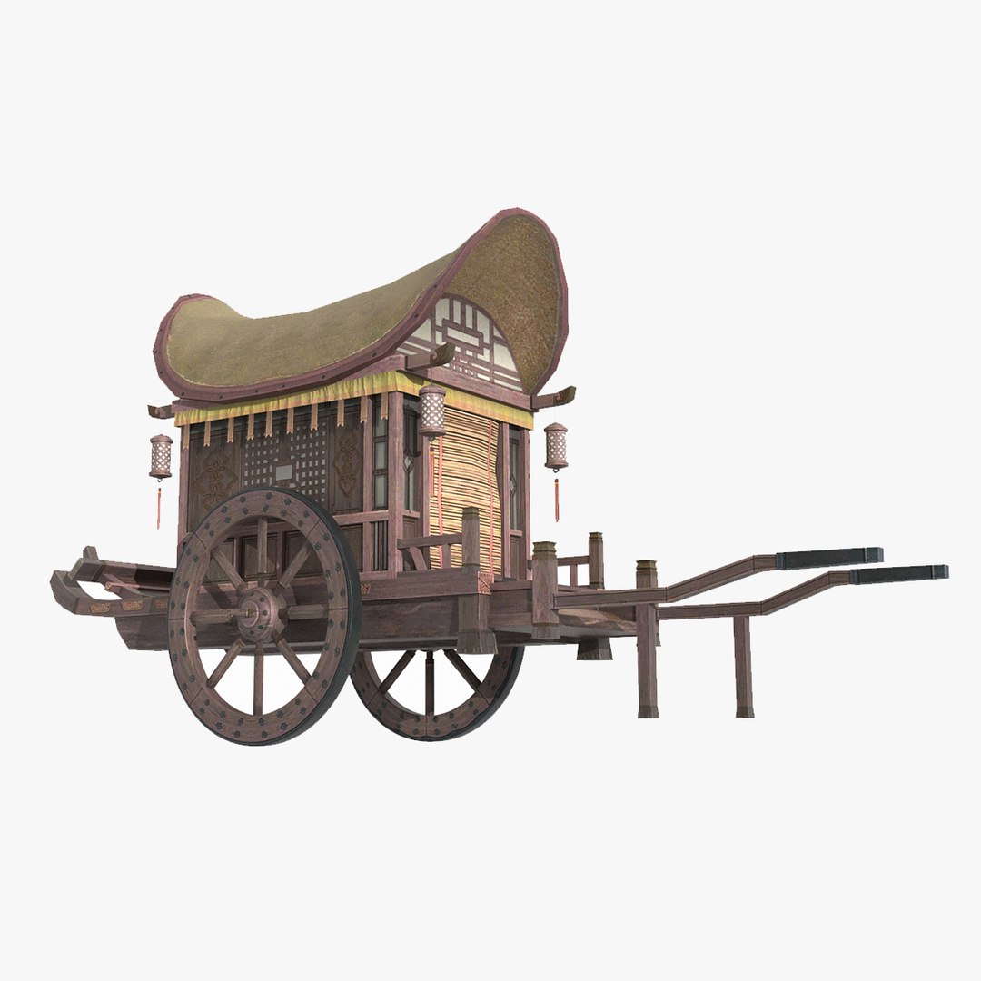 Ancient Asian Sedan Chair With Horse-drawn Carriage 3D Model ...